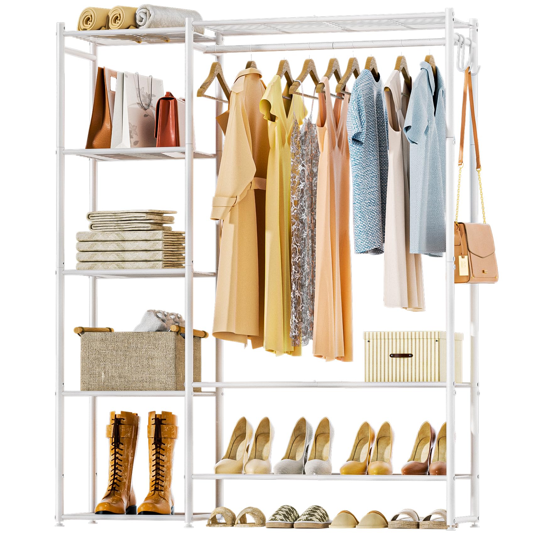 Neprock Clothing Rack, Portable Wardrobe Closet Organizers and Storage ...