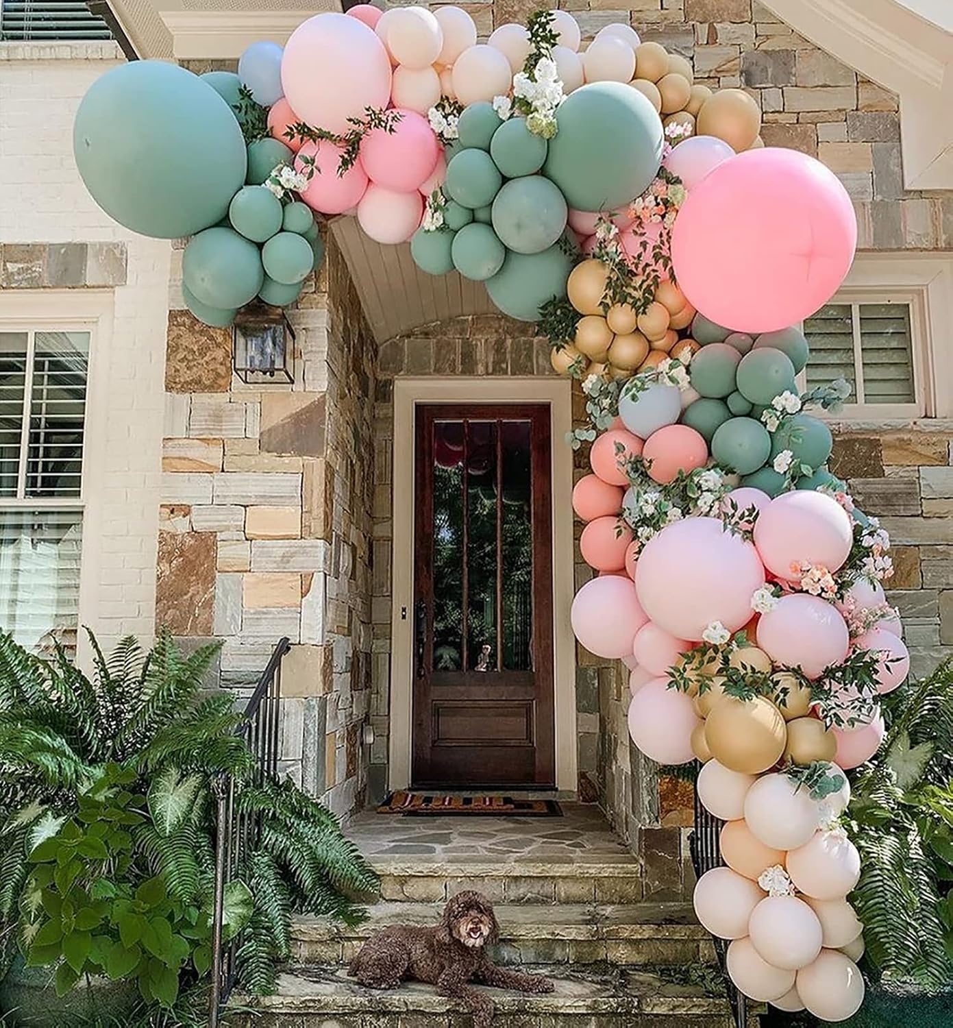 Amazon.com: sherpaa Sage Green Pink Balloon Garland Arch Kit, Baby Pink ...
