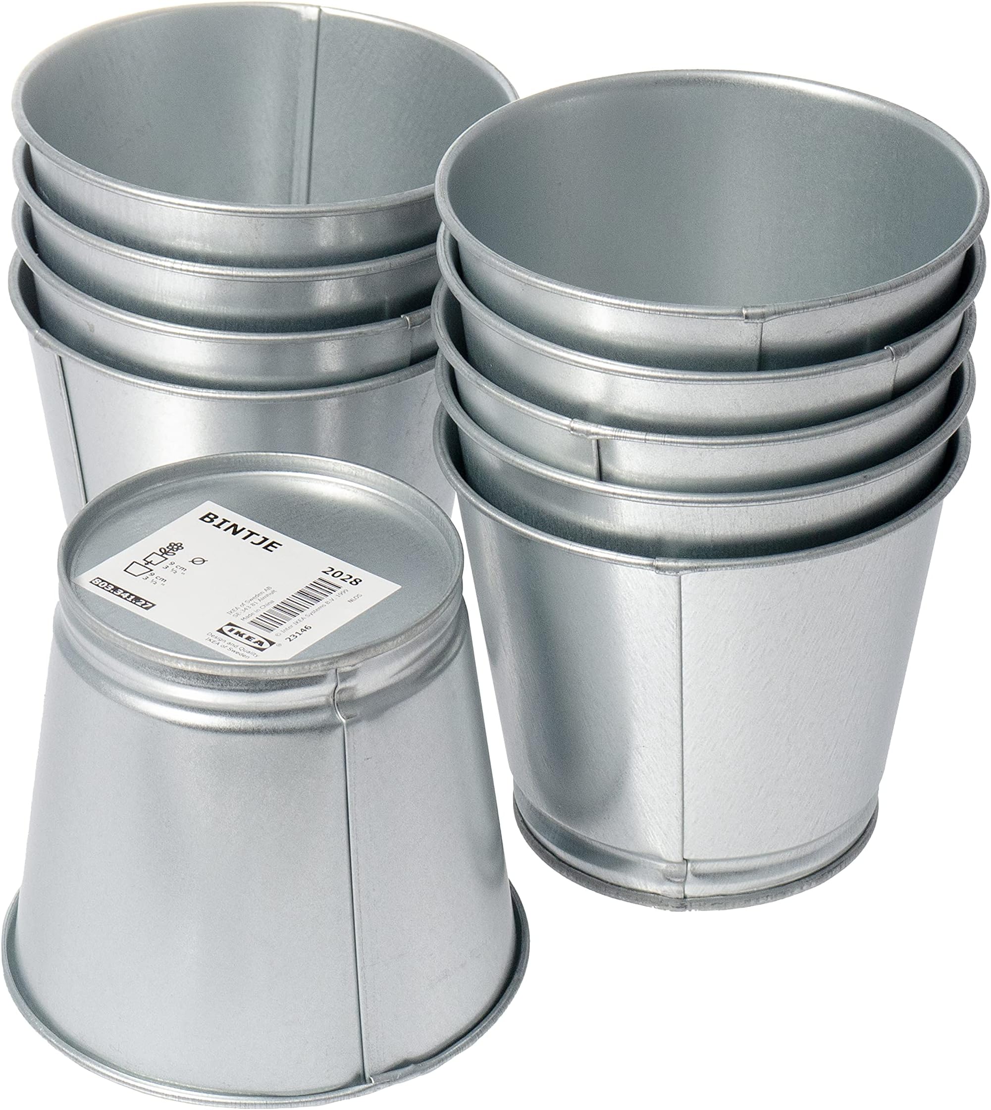 Ikea Bintje Lot de 10 pots de fleurs en acier galvanisé 9 cm : Amazon ...