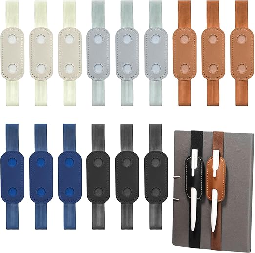 Amazon.com: Aswewamt 15 Pcs Elastic Notebook Band Holders PU Leather ...