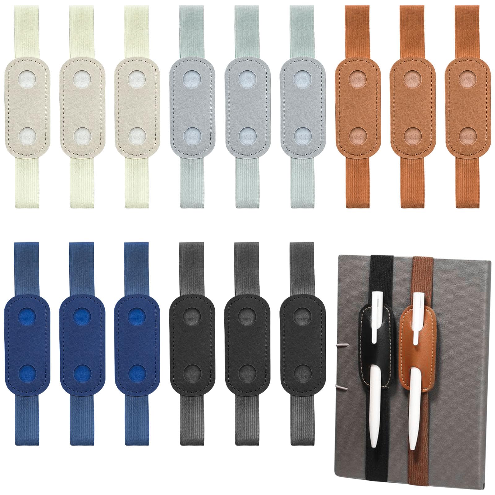 Amazon.com: Aswewamt 15 Pcs Elastic Notebook Band Holders PU Leather ...