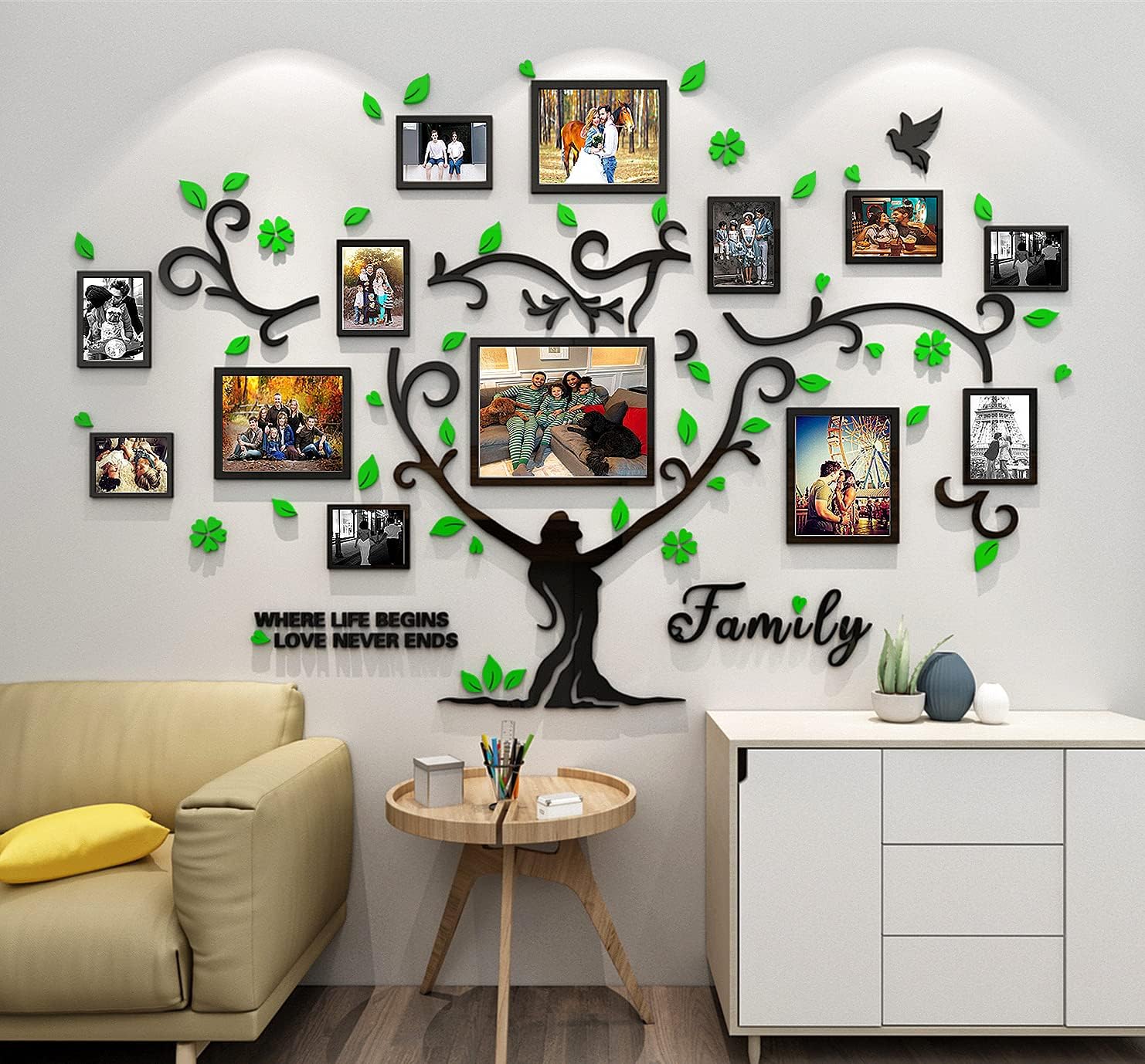Amazon.com: Family Tree Wall Decor Decals - 11x14 8x10 5x7 Picture ...