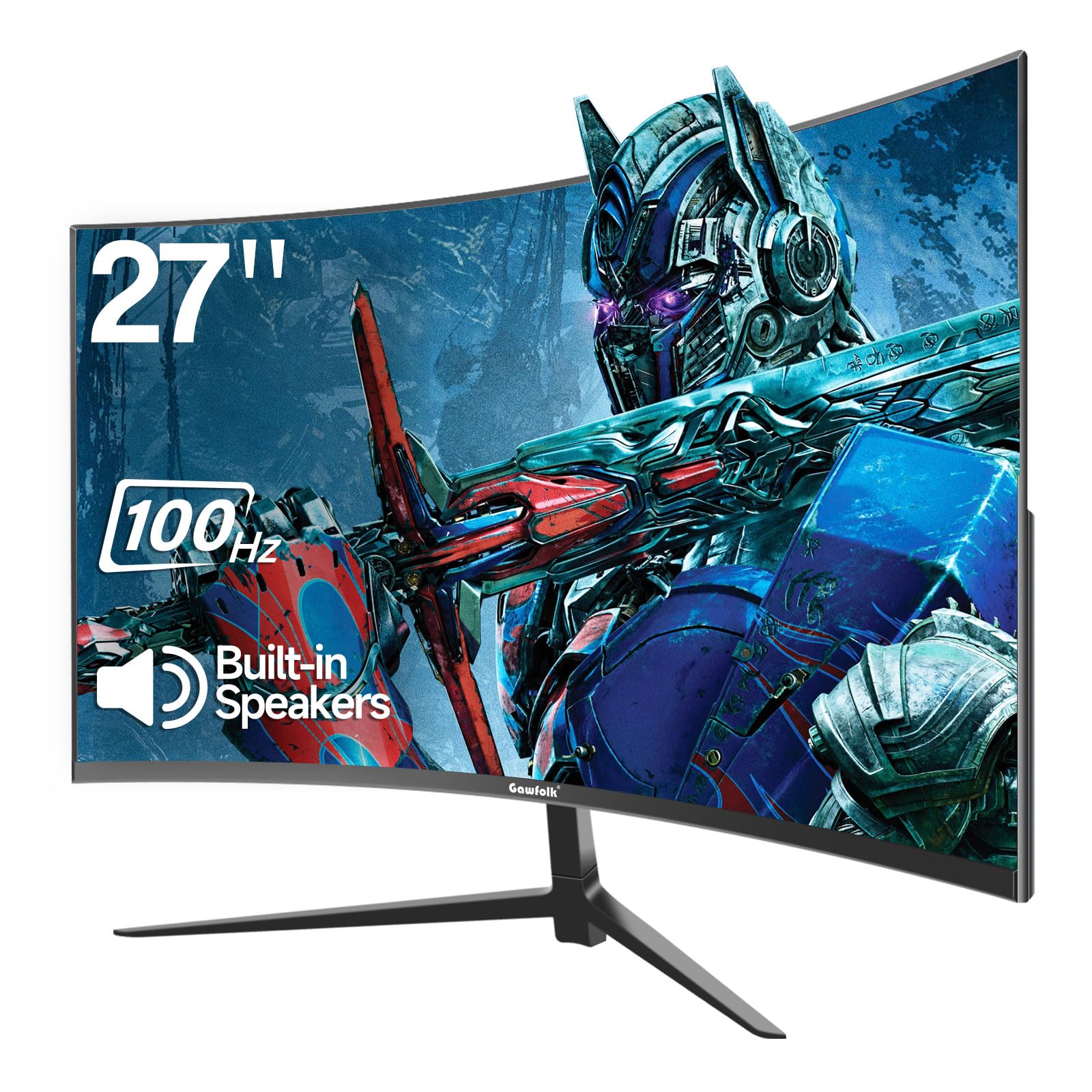 Gawfolk Monitor 24 inch 180hz Curved Gaming FHD 1080P Frameless ...