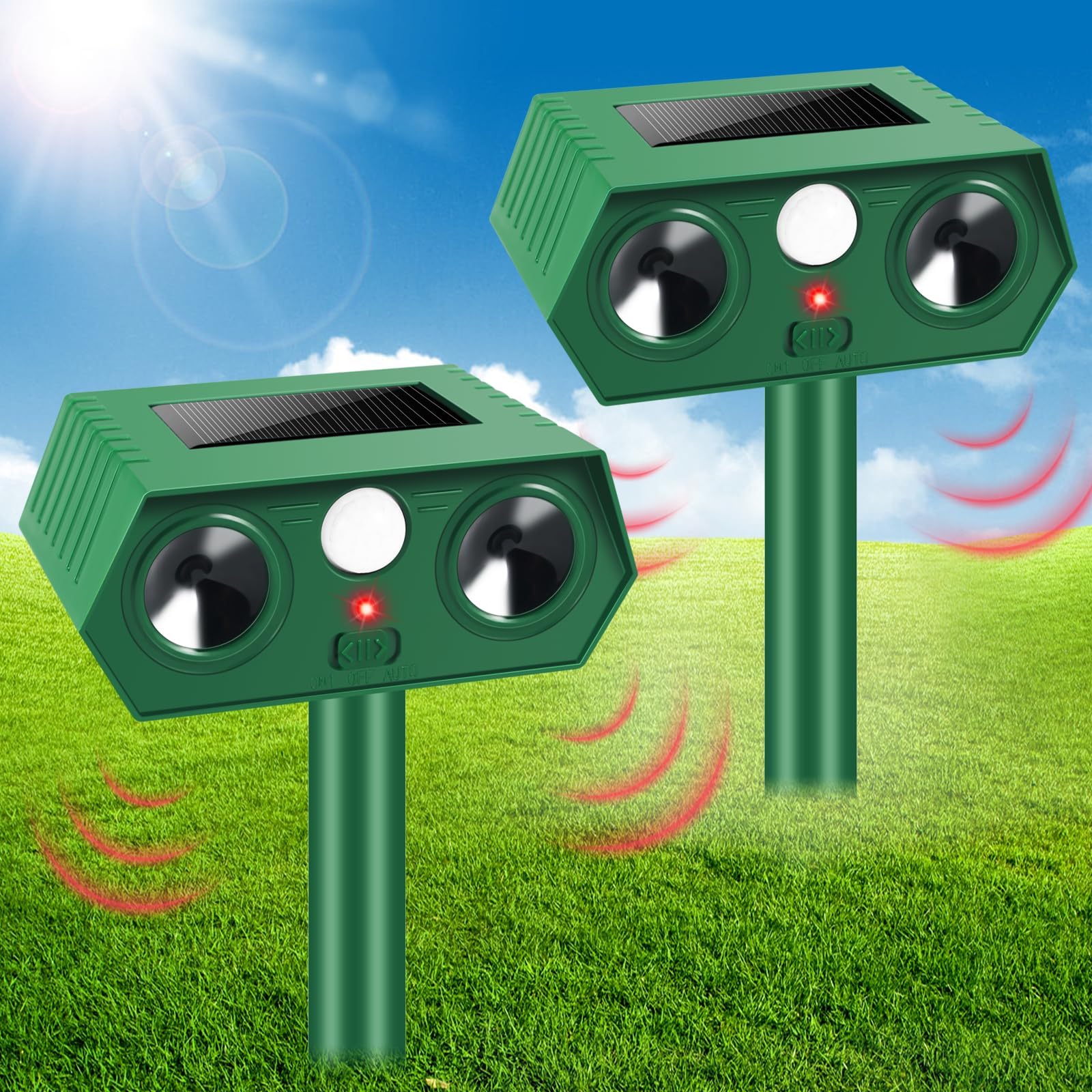 Amazon.com: Ultrasonic Animal Repellent Outdoor Solar Animal Repeller ...