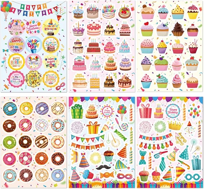 Sticker Geburtstag, 2 STK SILARLAIT 125 Aufkleber für Gästebuch, Karten ...