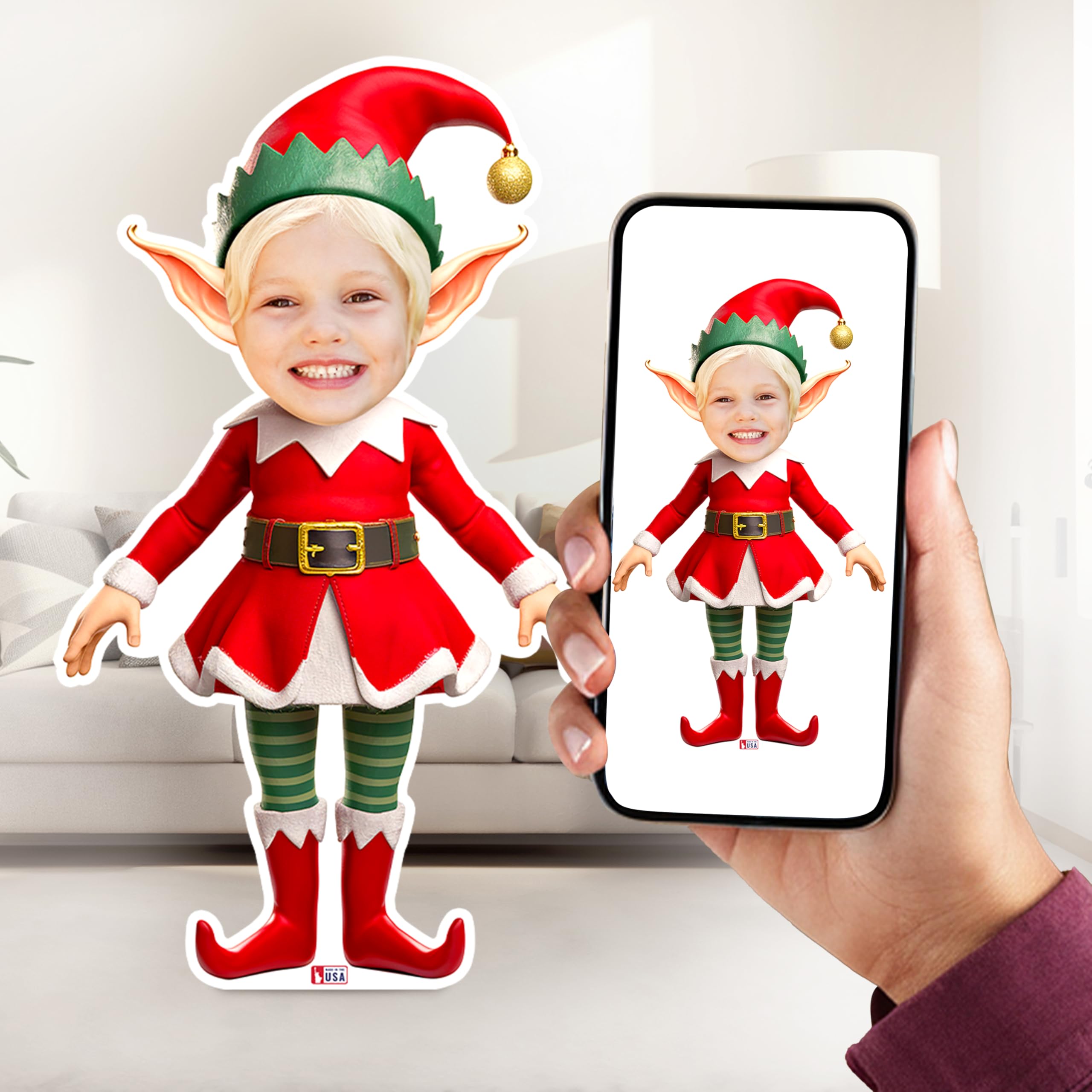 Buy Custom Life Size Christmas Elf Cardboard Cutout, Personalized Kids ...