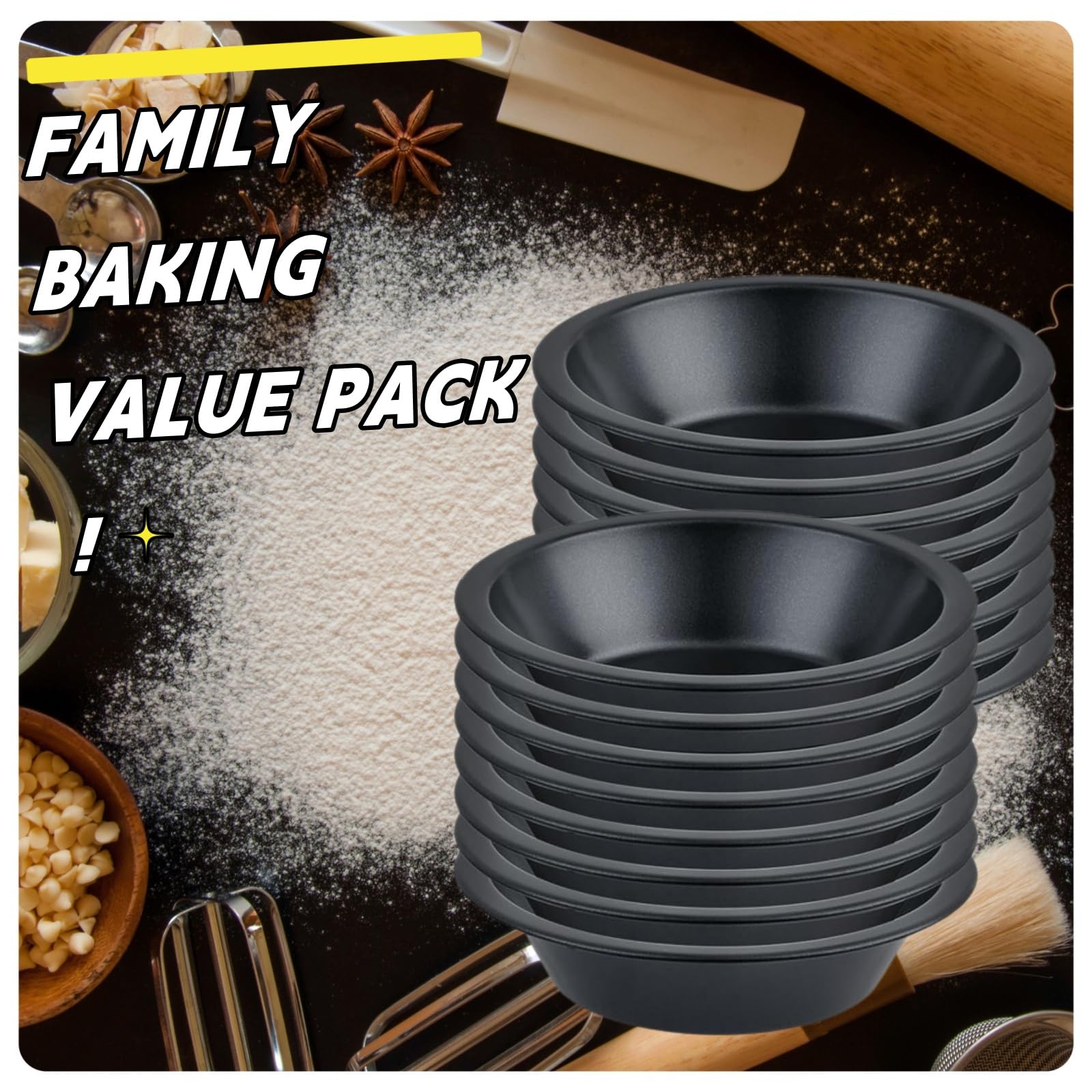 12 Pack Mini Pie Pans, Reusable Round Pie Tins Nonstick Small Pie Pans ...