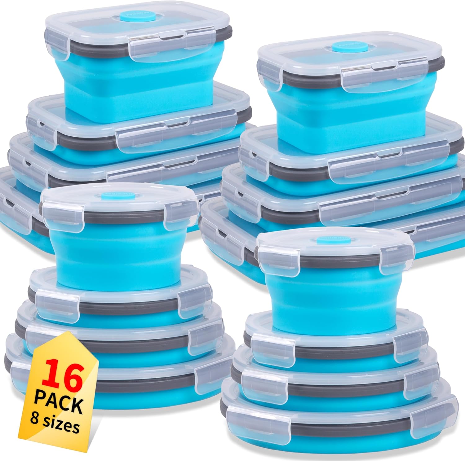 Amazon.com: Annaklin Collapsible Food Storage Containers with Lid & Air ...