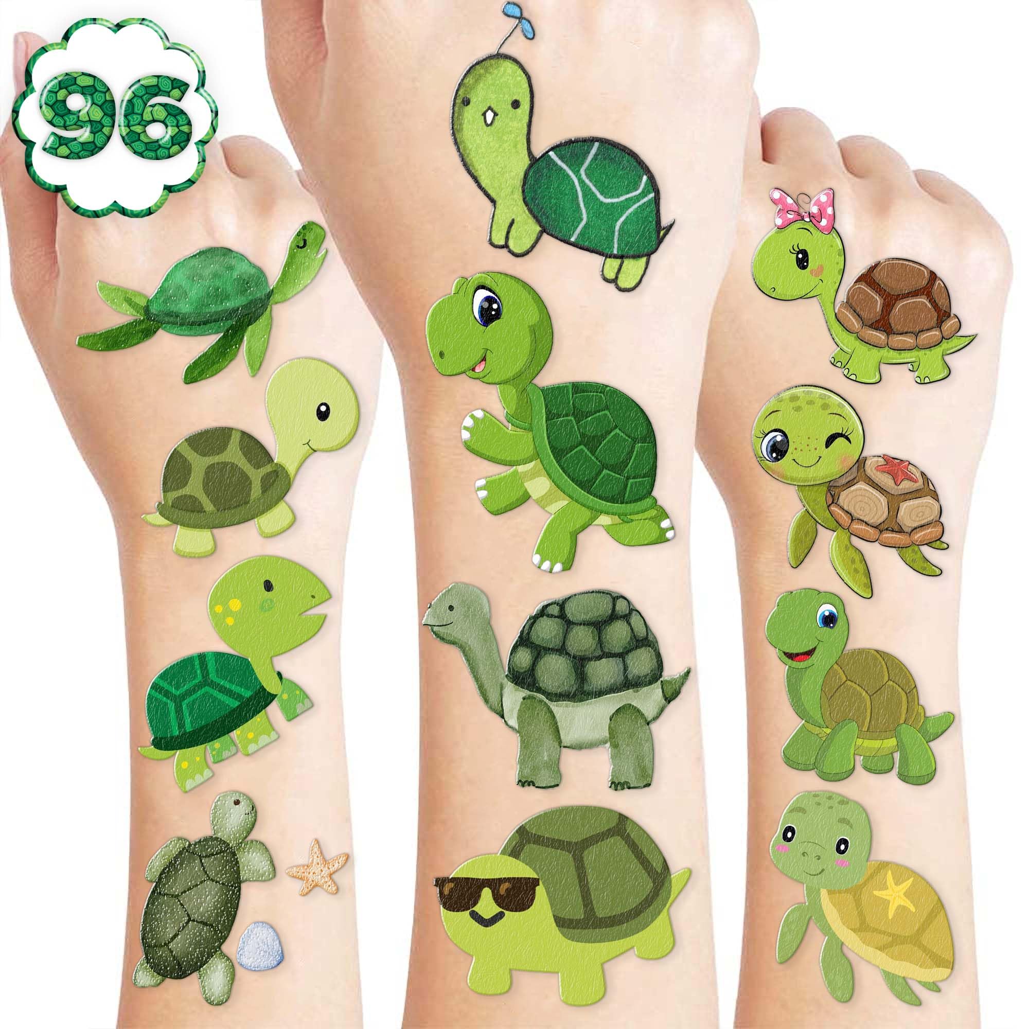 Amazon.com : 8 Sheets (96PCS) Sea Turtle Temporary Tattoos Tattoo ...