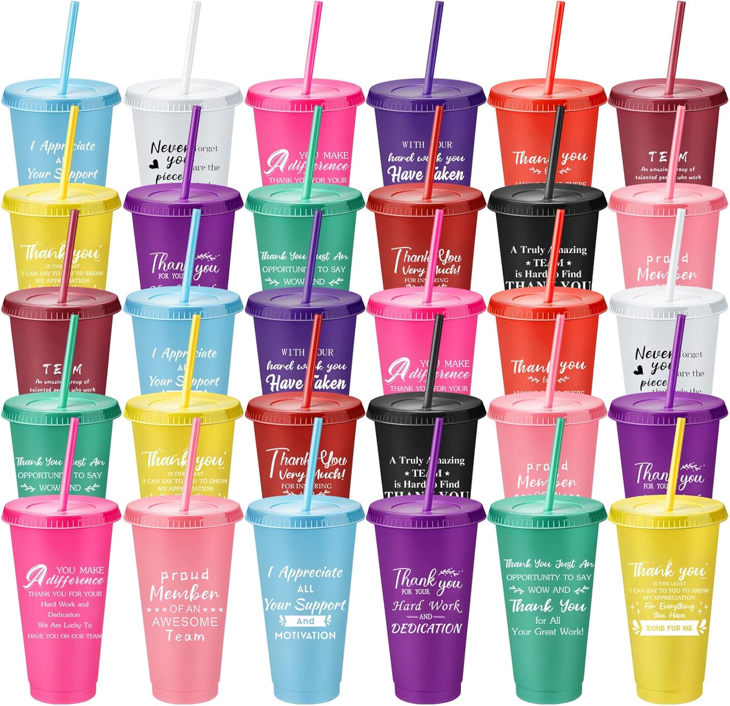 Amazon.com | Bokon 30 Pcs Employee Appreciation Gifts 24oz Plastic Cups ...