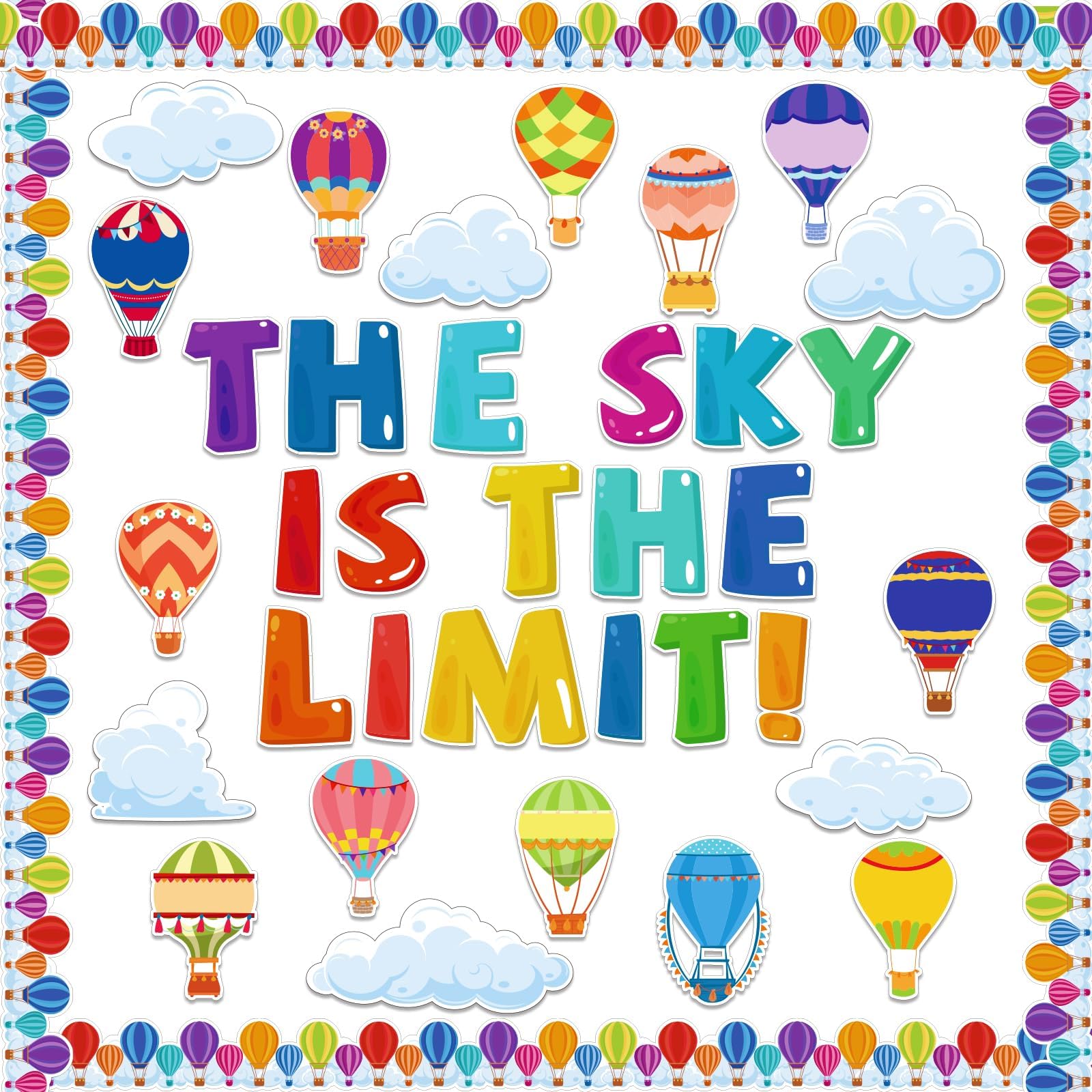 Amazon.com : Pajean 66 Pcs Dream Big The Sky is The Limit Bulletin ...