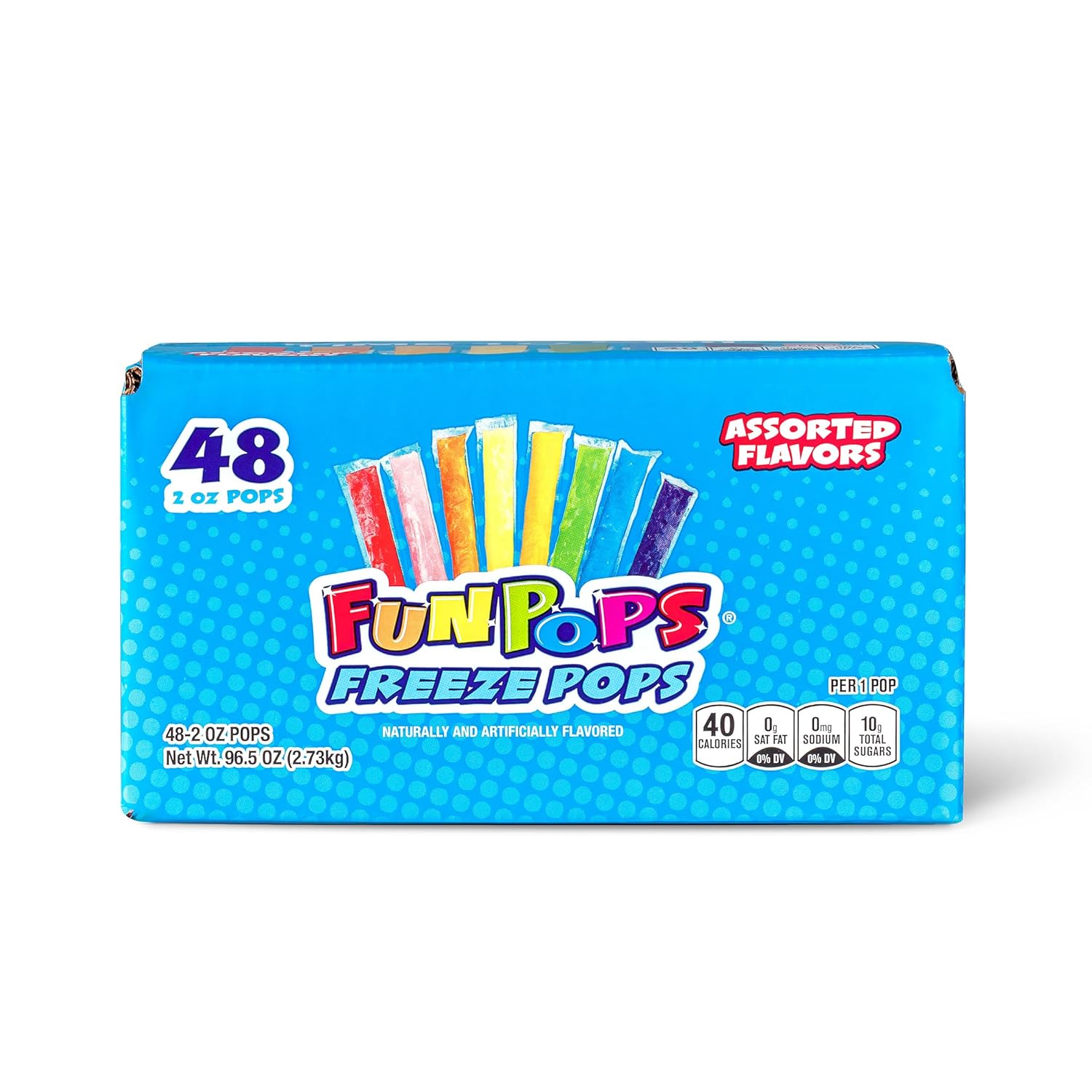 Amazon.com: FunPops Freeze Pops, Variety Pack, 2 oz, 48 Count Box : Grocery & Gourmet Food
