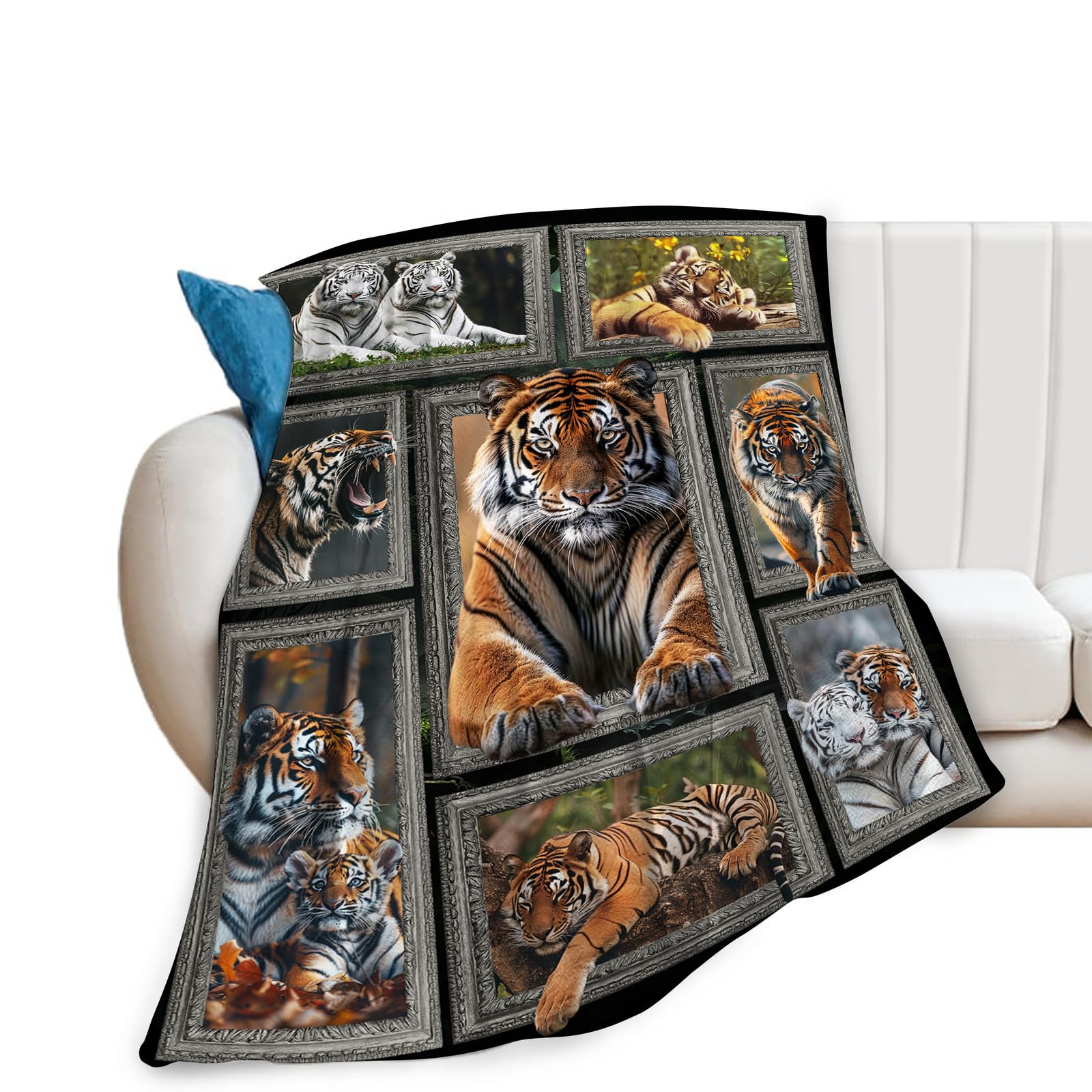 Amazon.com: Tiger Blanket Wild Animal Throw Blanket Cozy Plush Fleece ...