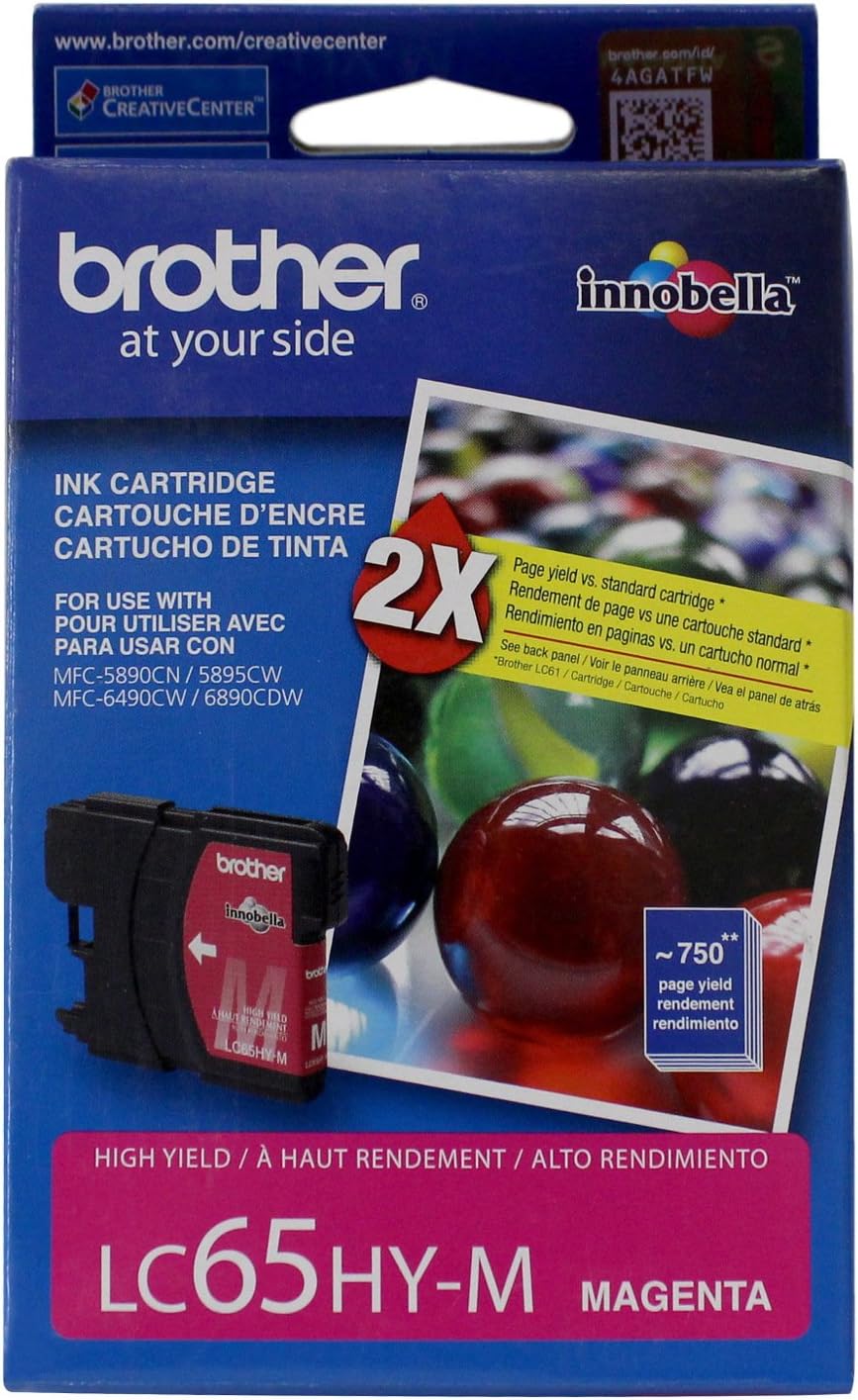 Amazon.com: New Genuine Brother LC65M Magenta Ink Cartridge LC-65 ...
