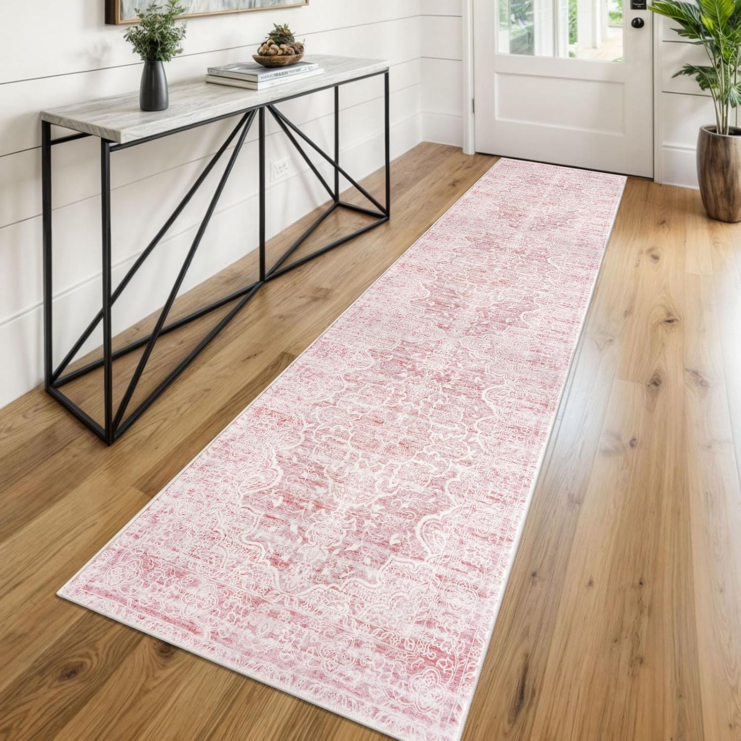 Amazon.com: KUTA Vintage Washable Runner Rug, 2x8 Pink Runners for ...