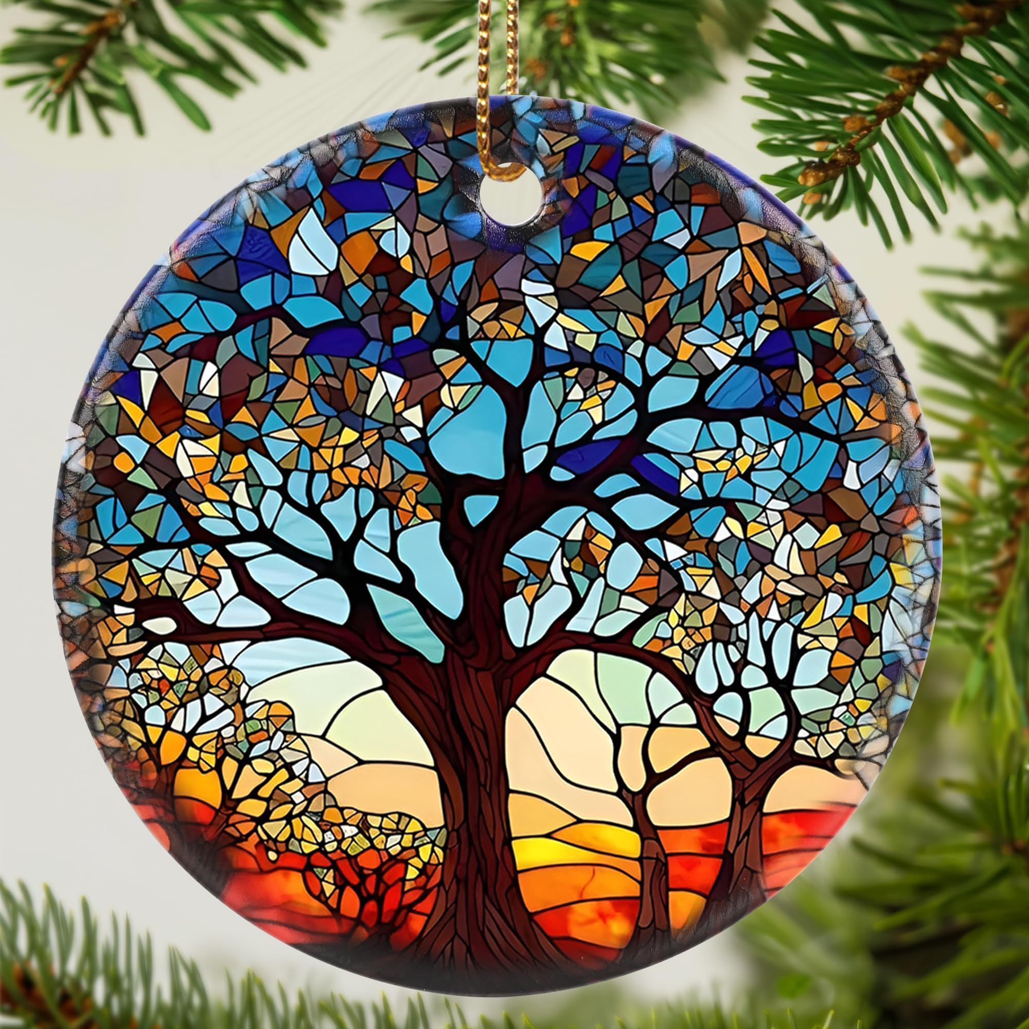 Amazon.com: Stained Ceramic Tree of Life Ornament - Tree of Life ...