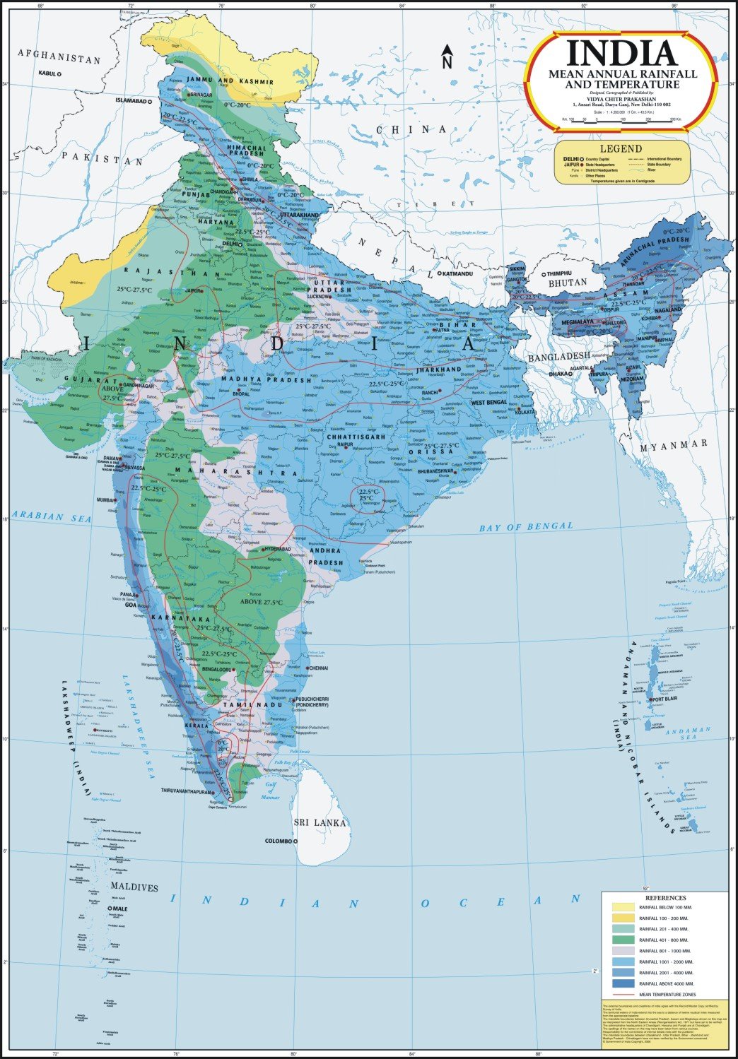 Indian Map Temperatures Temperature Projections And Heatwave