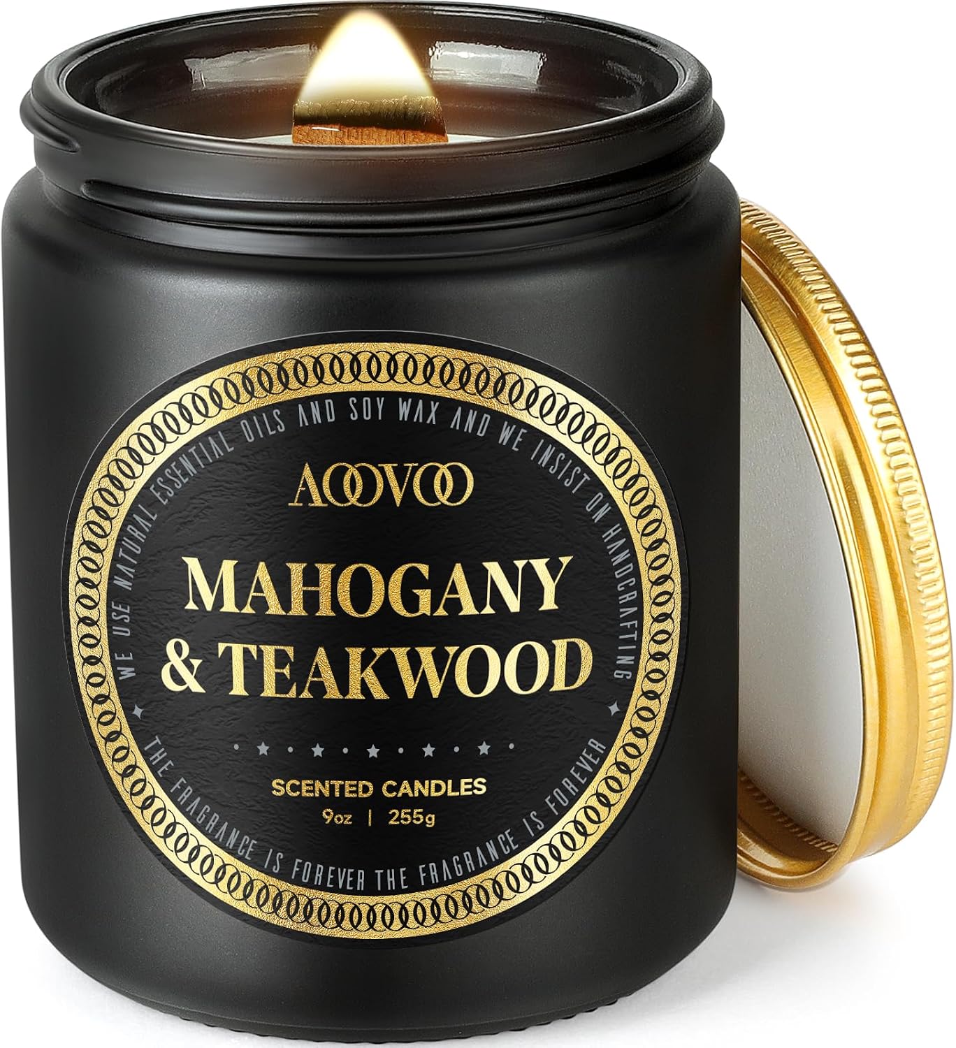 AOOVOO Scented Candles for Men - Mahogany & Teakwood Candles for Home ...