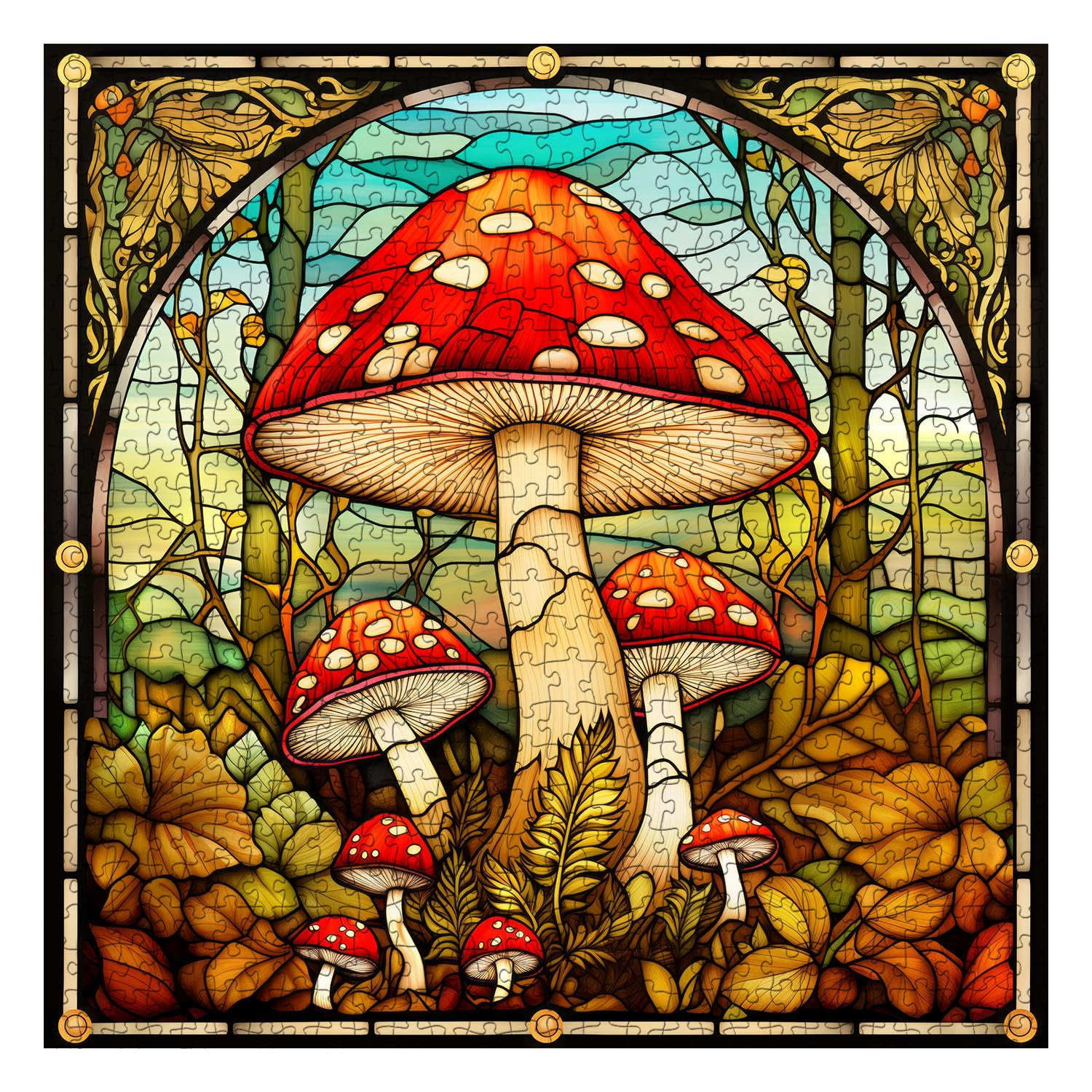 Amazon.com: Vintage Mushroom Puzzles for Adults 1000 Pieces, Stained ...