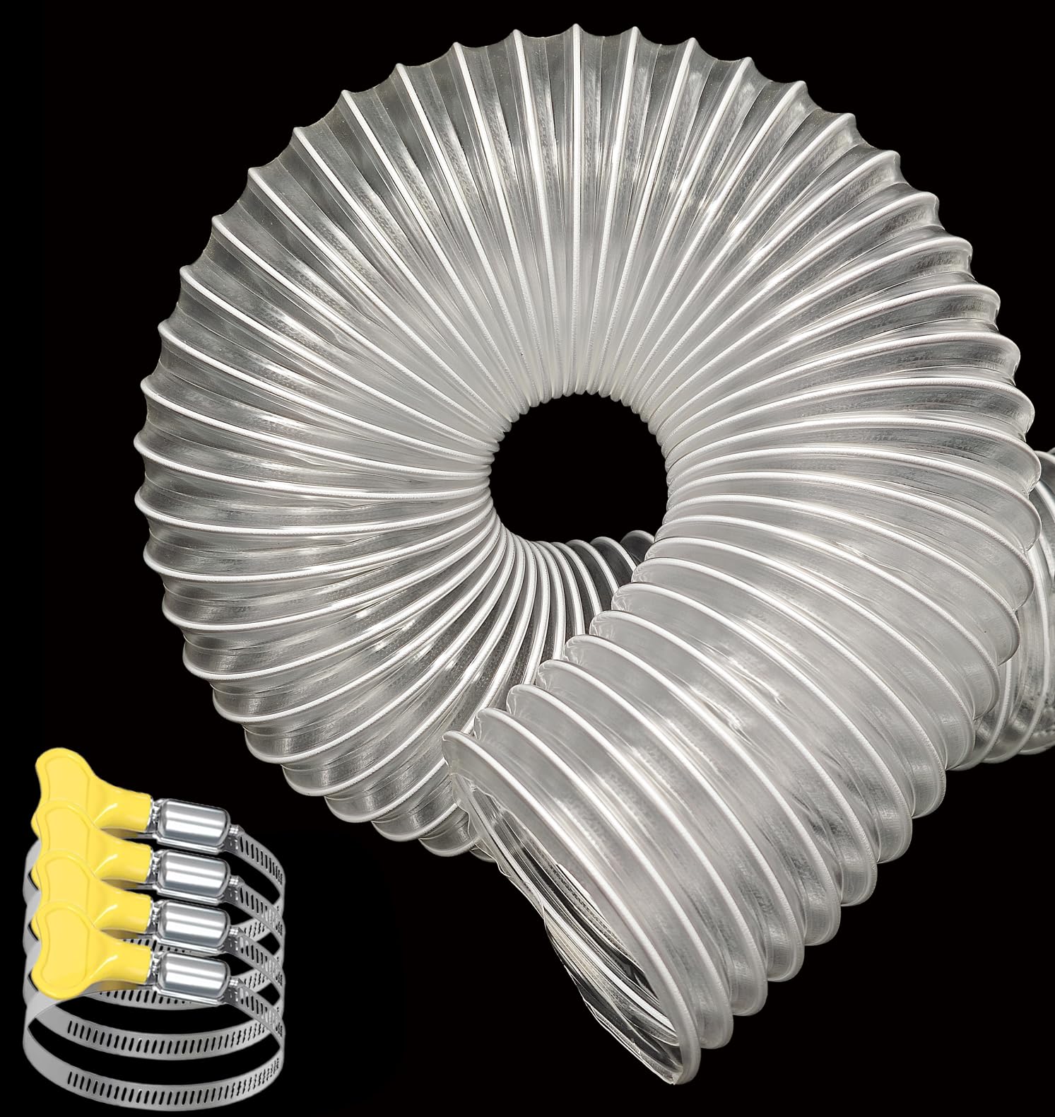 Snapklik.com : PEISONGFEI 2 1/2" X 10 Clear PVC Dust Collection Hose ...