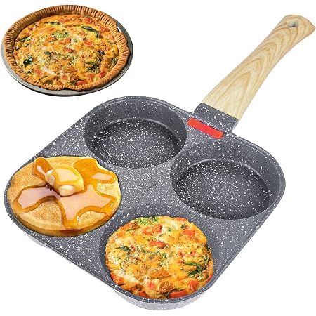 Punvot Spiegeleipfanne, Spiegelei Pfanne 4 Loch, Pfannkuchenpfanne ...