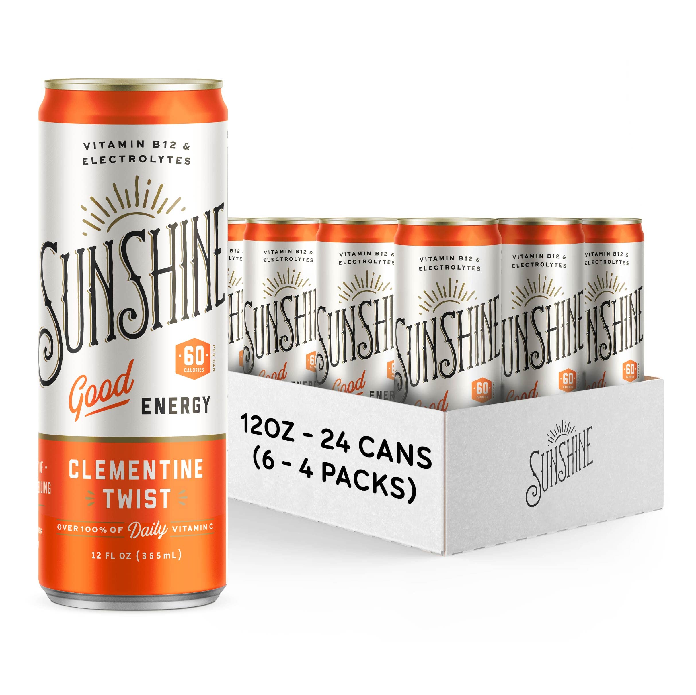 Sunshine Sparkling Energy Drink Clementine Twist Vitamin C Electrolytes ...