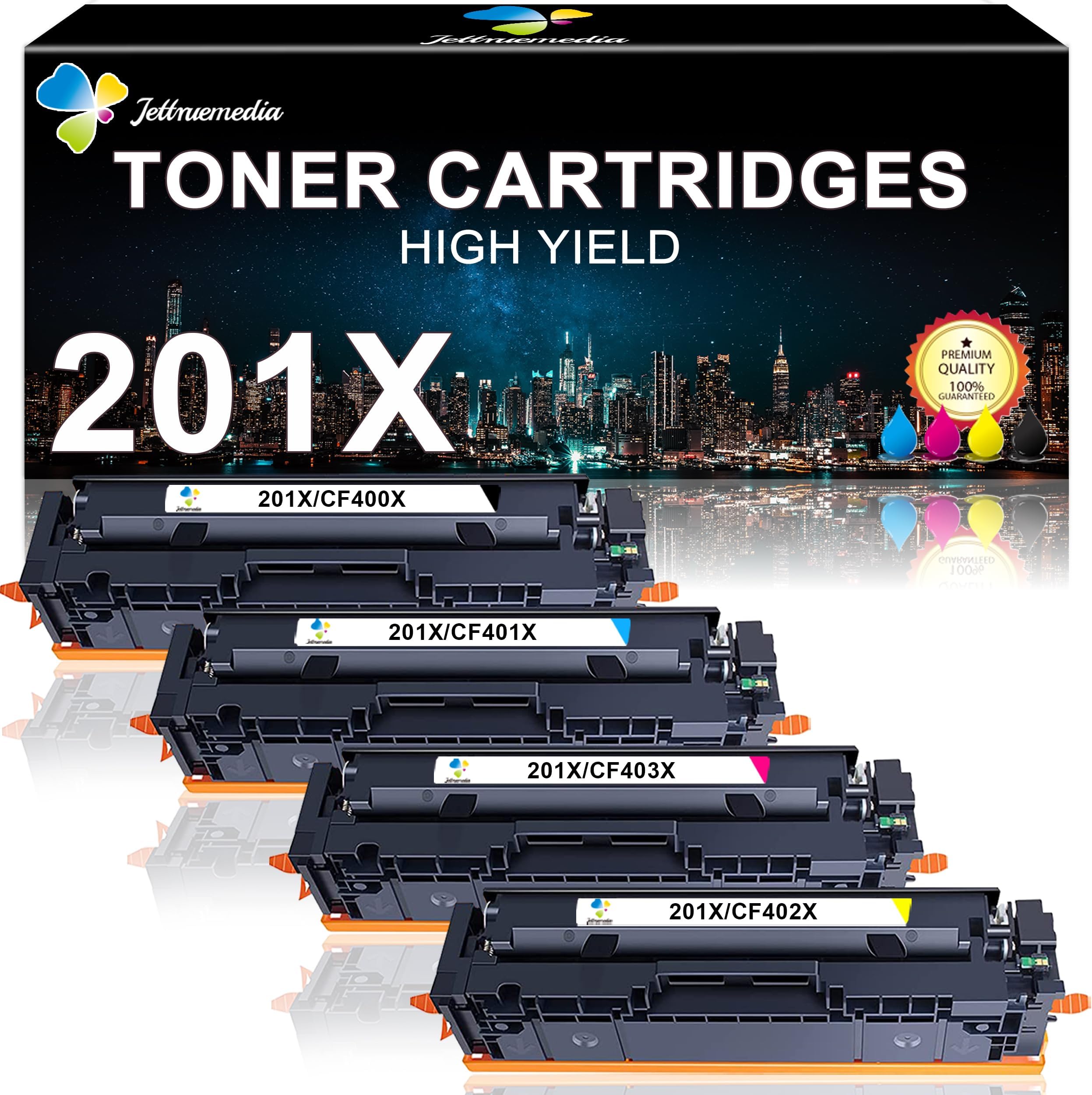(4-Pack) 201X 201A CF400X CF400A Cartouche Toner pour HP Color Laserjet ...