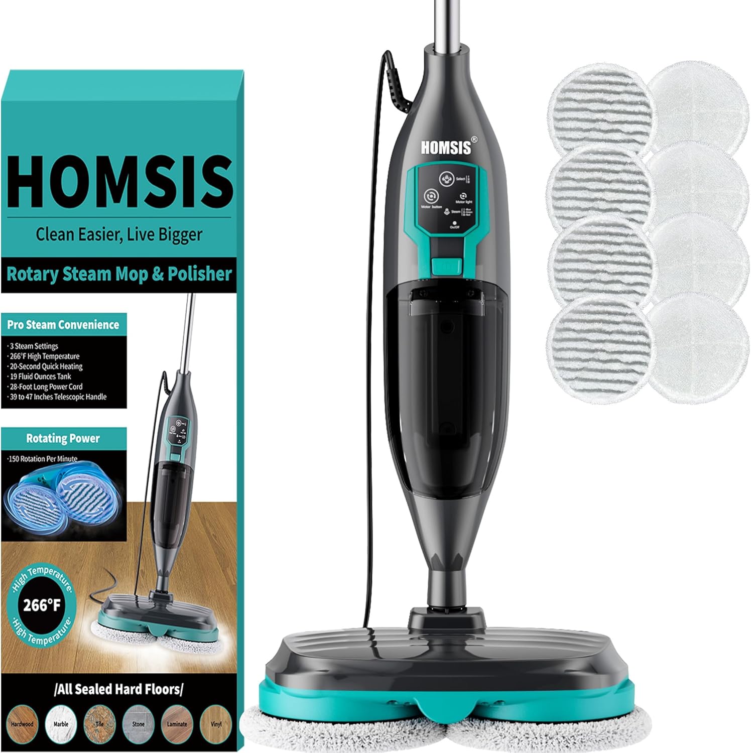 Amazon.com - Steam Mop Floor Steamer Scrubber: Hardwood Tile Laminate ...