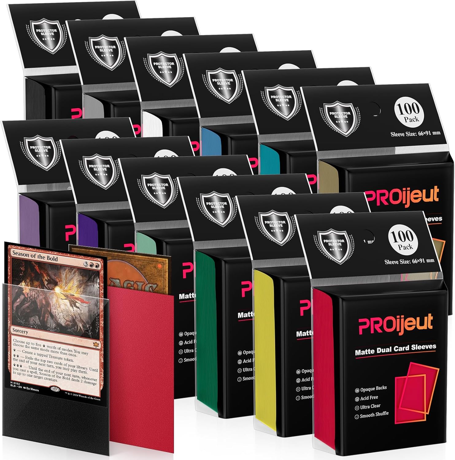 Amazon.com: 1200 Pack Card Sleeves, Matte Dual Trading Card Sleeves ...