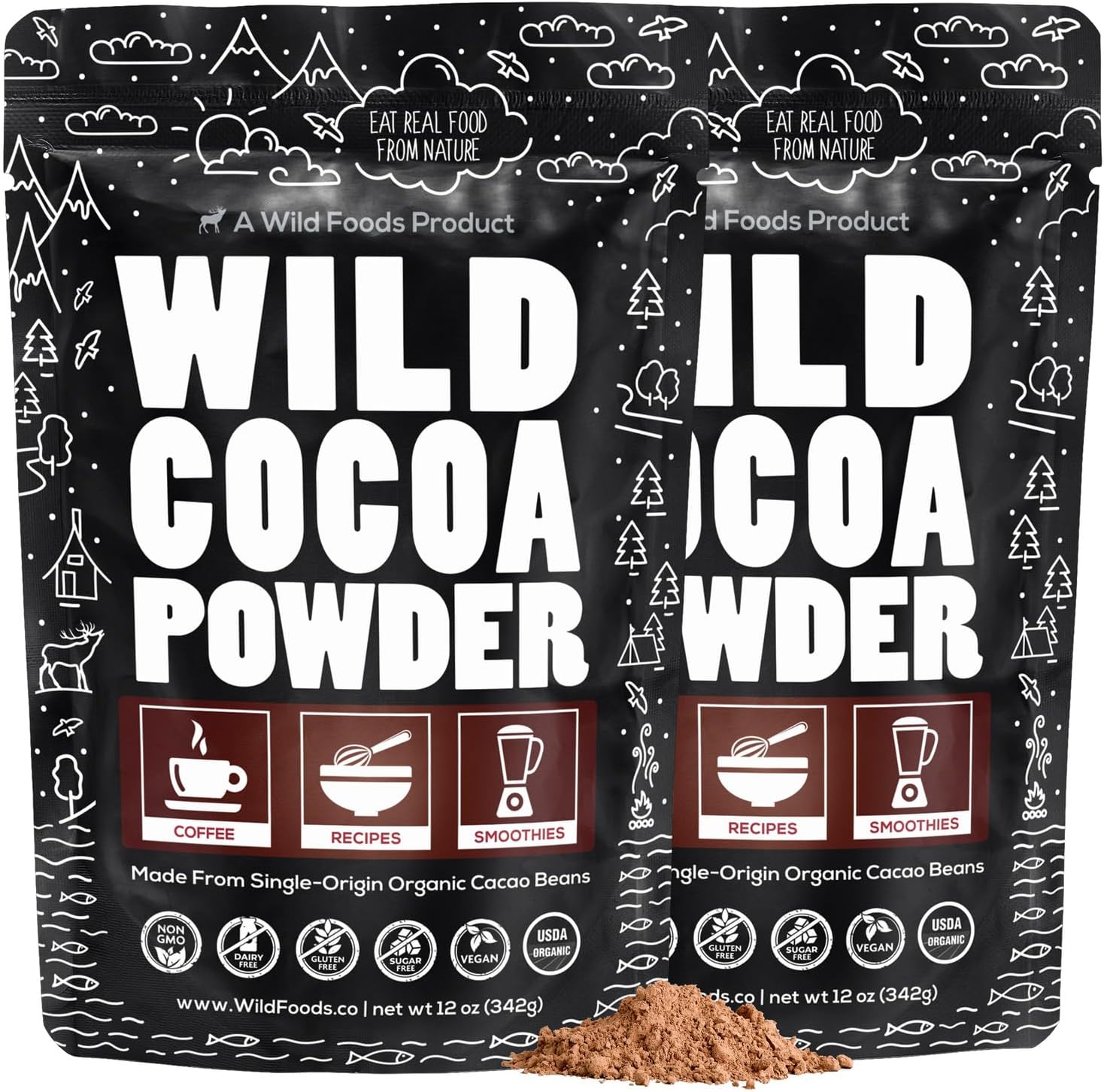 Amazon.com : Black Forest High Flavanol Cocoa Powder (1200mg Cocoa ...