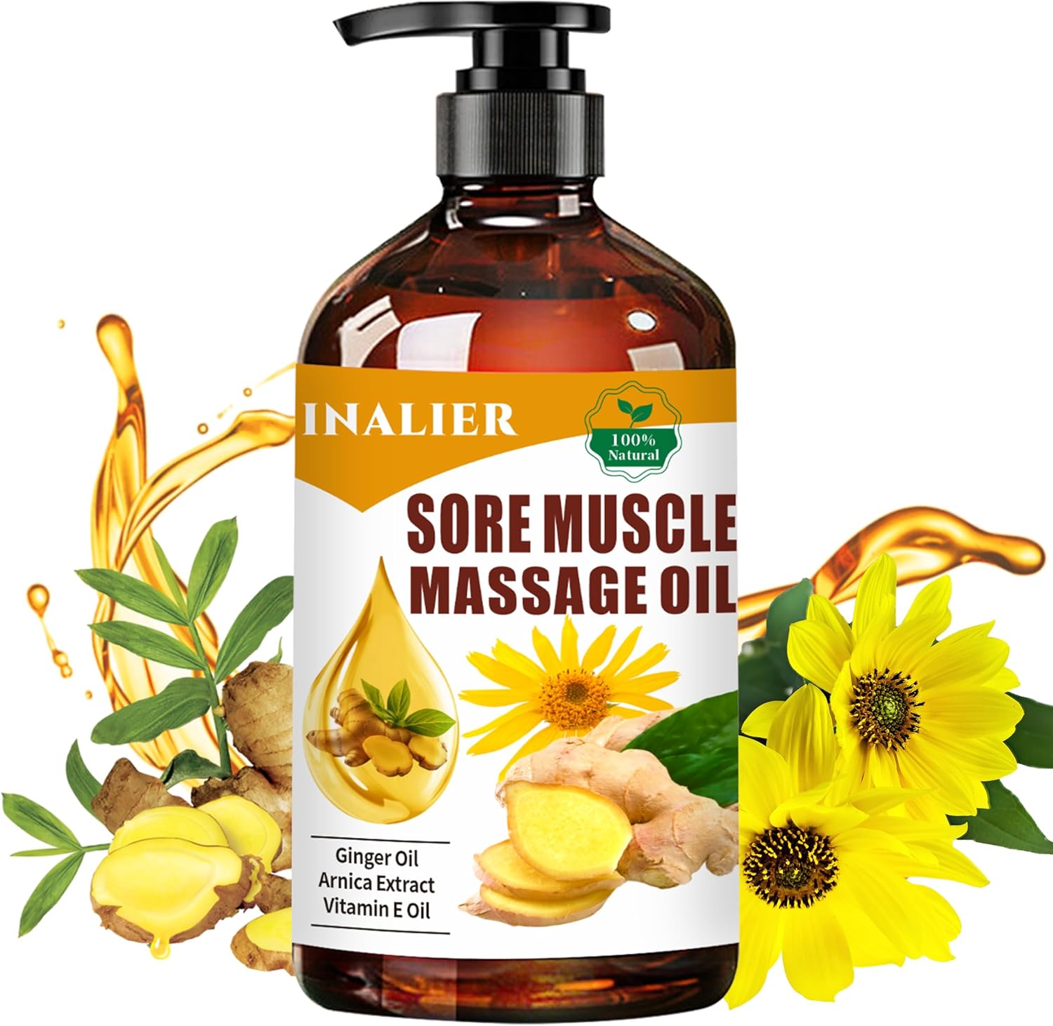 Amazon.com: INALIER Sore Muscle Massage Oil,Relaxing Massage Oil,Arnica ...