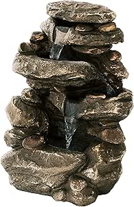 Amazon.com: Xbrand 26.4" H Polystone/Stone Powder Classic Stacked Rock ...