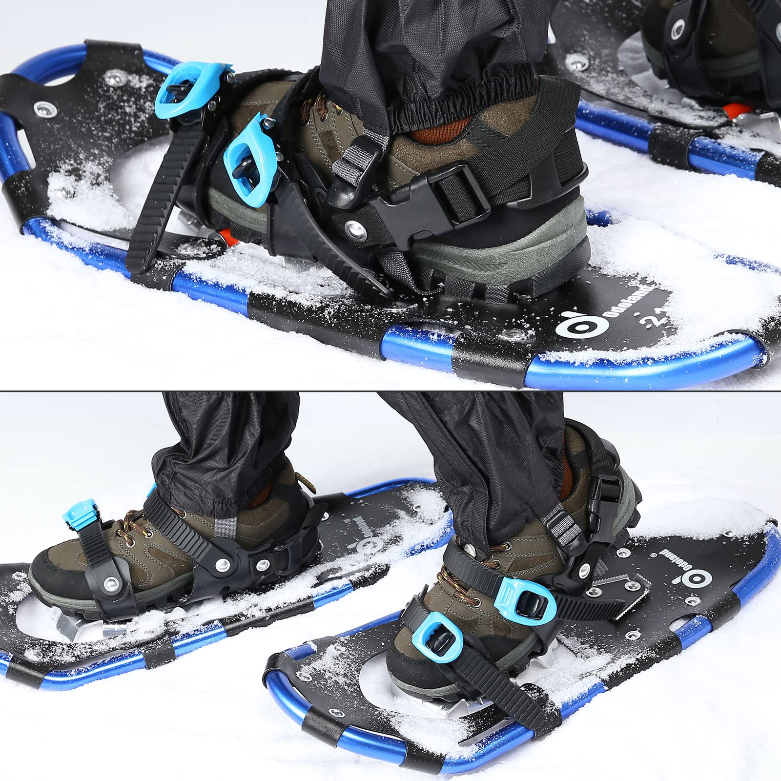 Odoland 4-in-1 Snowshoes for Men Women Youth Kids with Trekking Poles ...