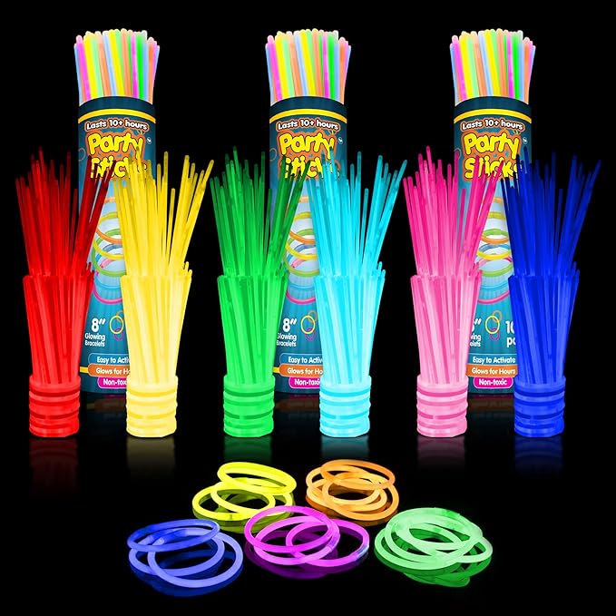 Amazon.com: PartySticks Glow Sticks Party Supplies 300pk - 8 Inch Glow ...
