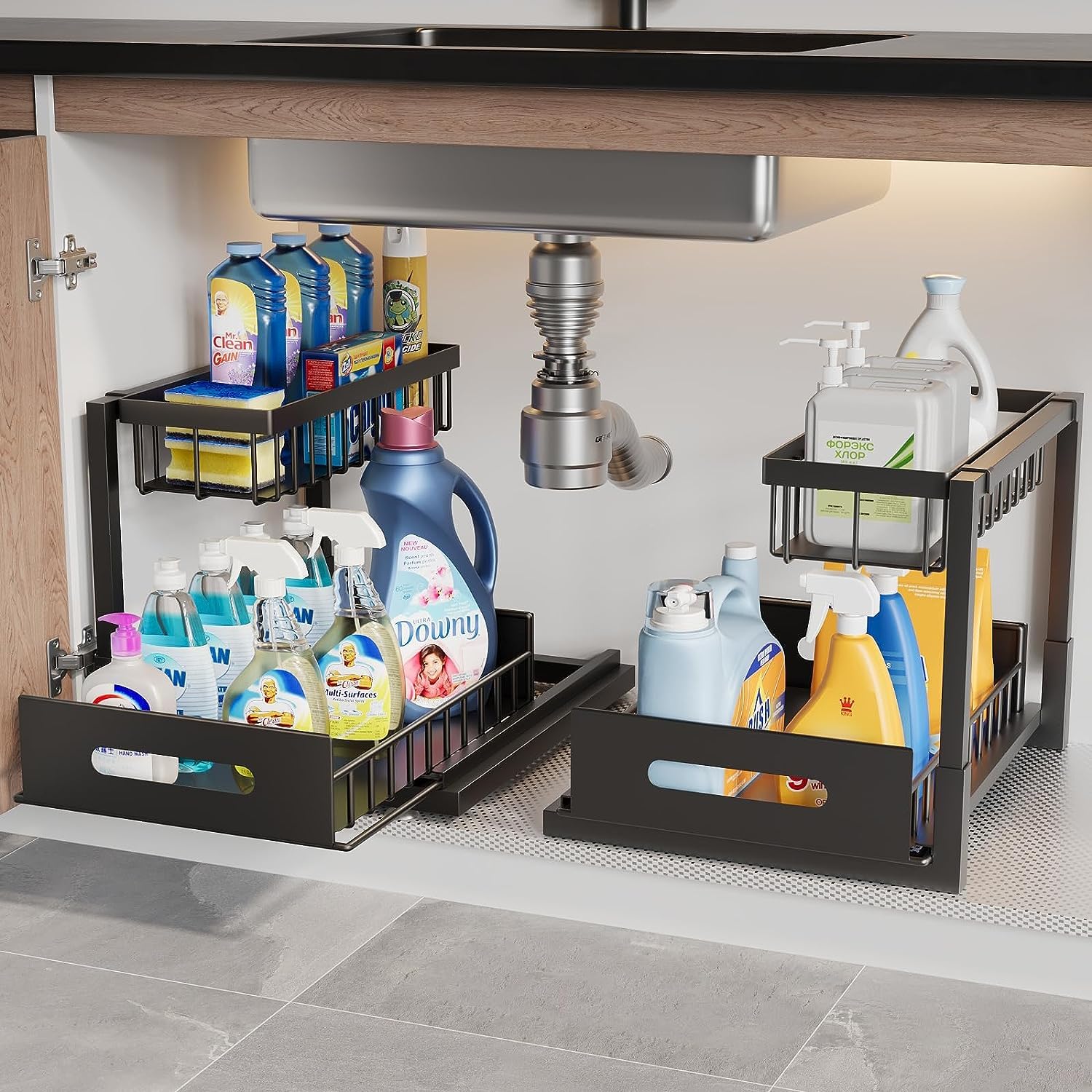Solidhouse Under Sink Organizer, 2-Tier Under Sink Organizers and ...