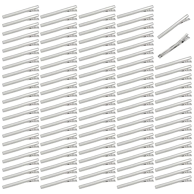 Amazon.com : Lawie 100 Pack 75mm Large Plain Flat Silver Duckbill ...