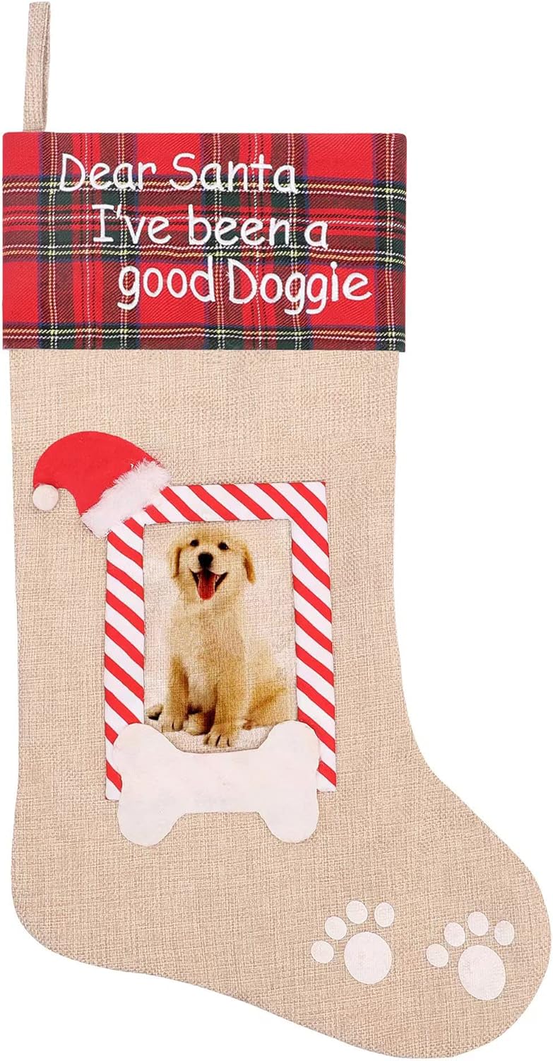 Amazon.com: Tokforty Burlap Pet Christmas Stockings, Personalized 20 ...