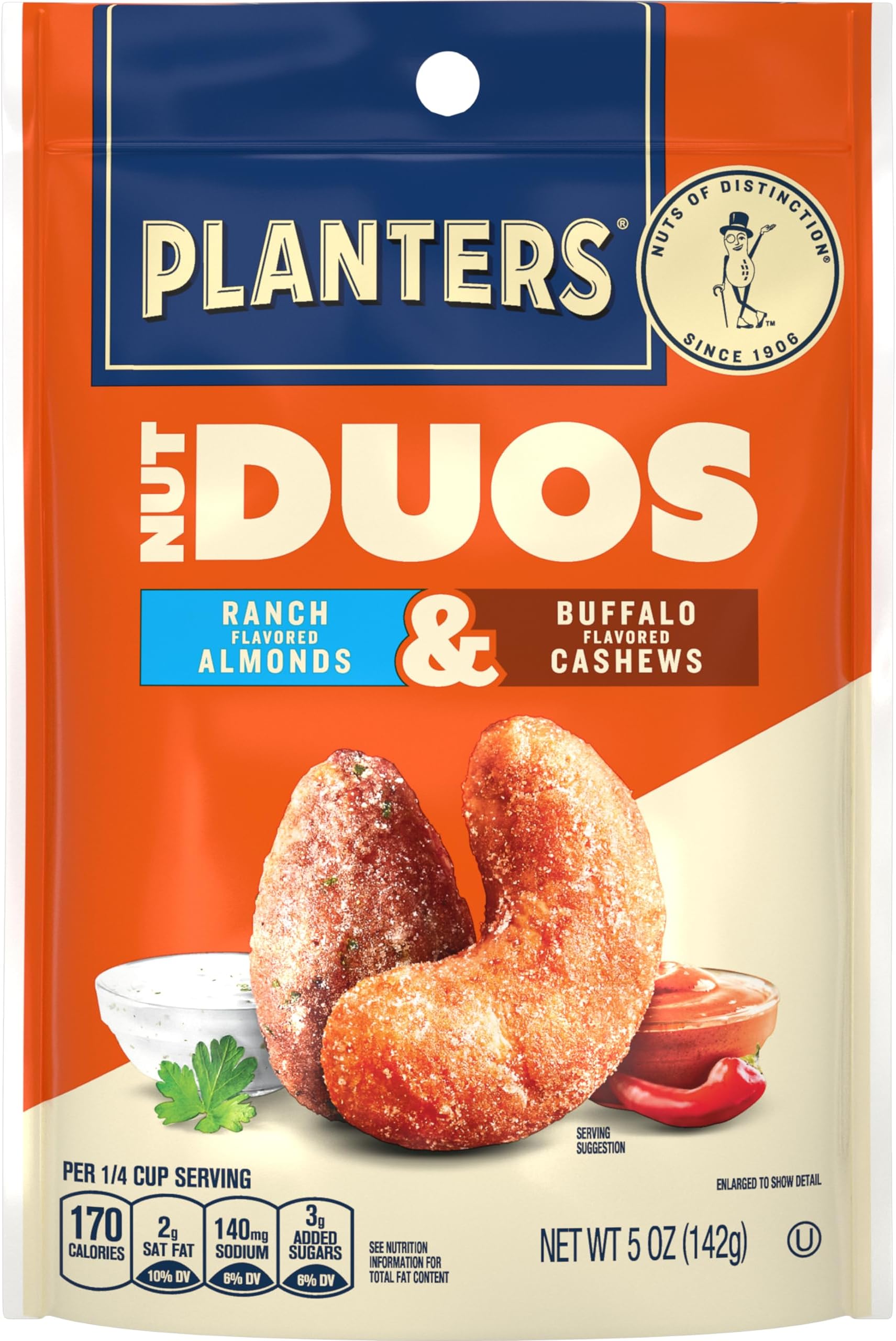 Amazon.com: PLANTERS Nut Duos Ranch Almonds & Buffalo Cashews 5 oz
