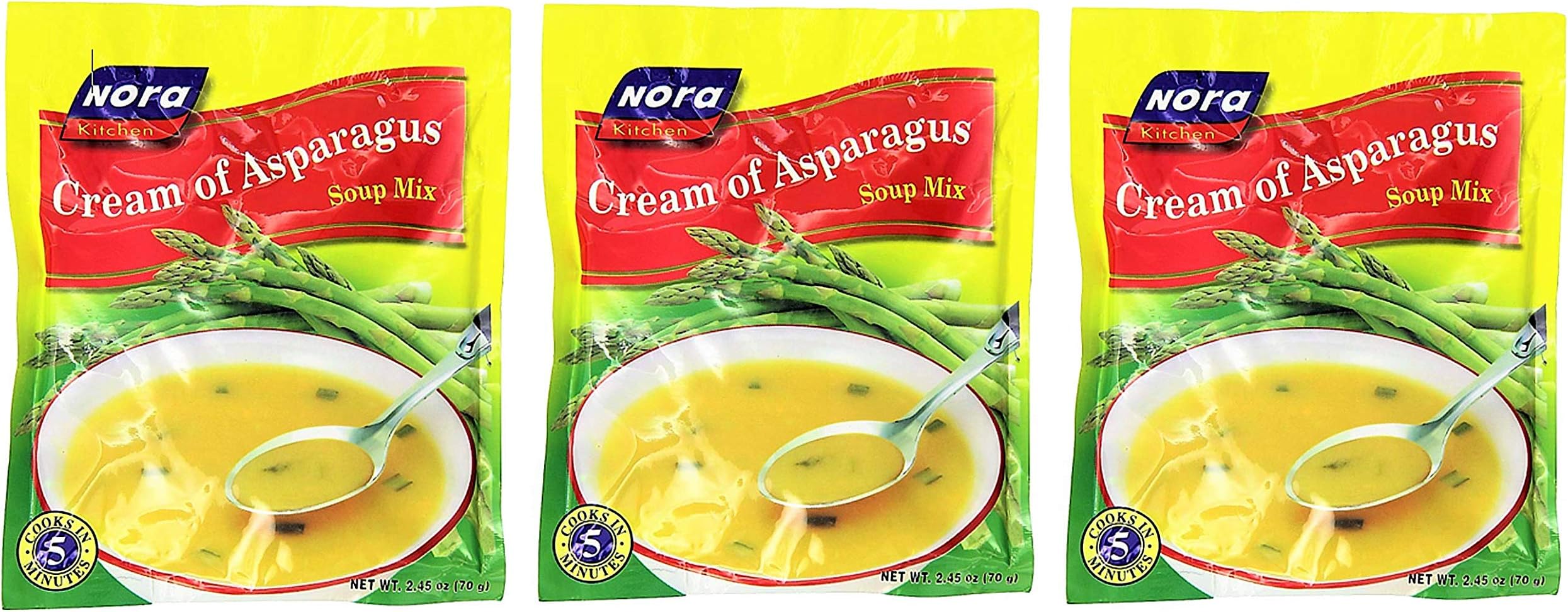 Amazon.com : Nora Kitchen Cream of Asparagus Soup Mix 2.45oz (70g), 3 ...