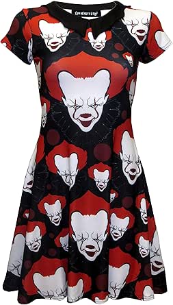 Insanity Joker Killer Clown Evil Bats Collar Skater Dress at Amazon ...