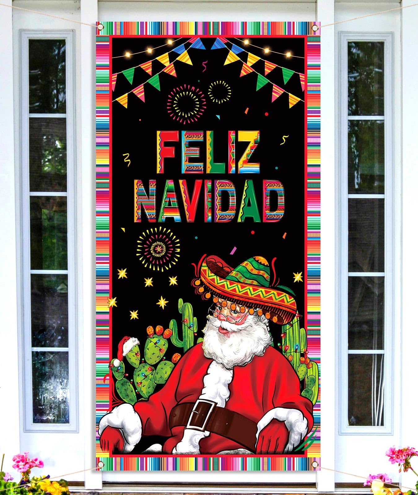 Amazon.com : Large 71" X 43" Feliz Navidad Backdrop, Feliz Navidad Decorations, Feliz Navidad ...