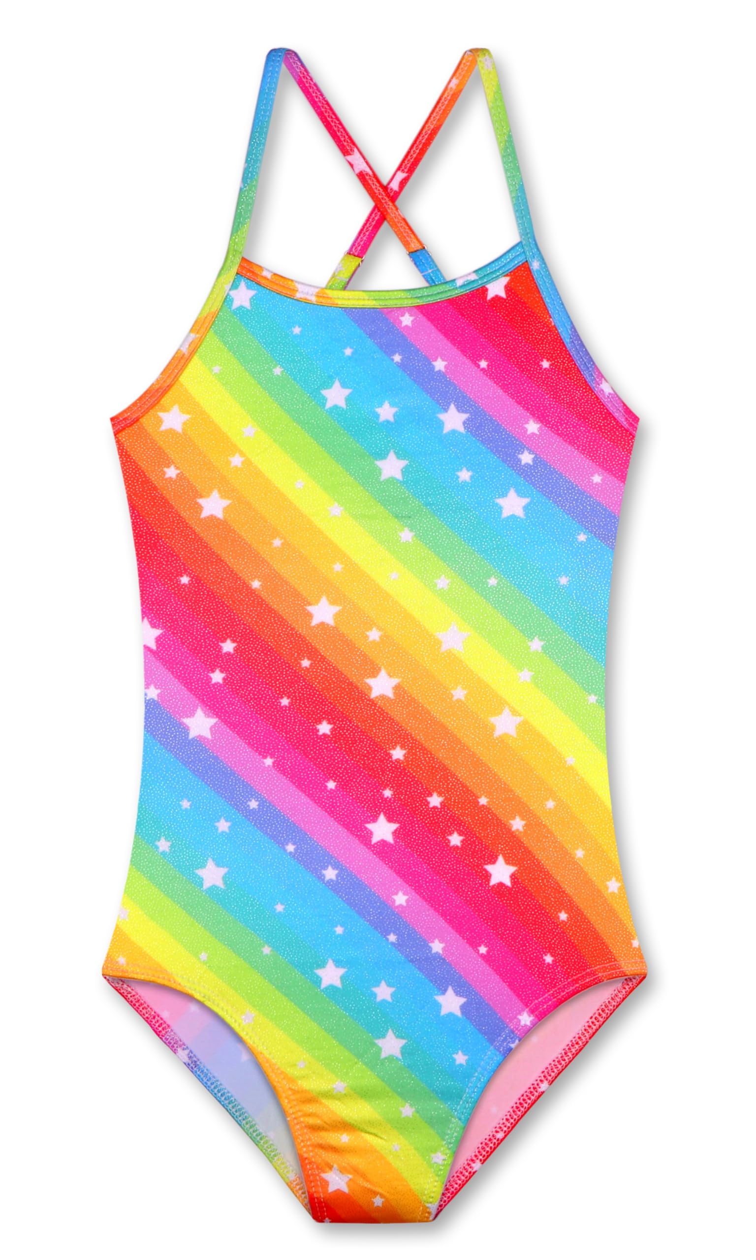 Luouse Girls Sparkle Swimsuits Quick Dry Crossback 1