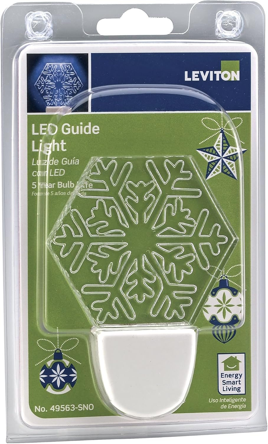 Leviton 49563-SNO LED Decorative Guide Light with Snowflake Shade ...