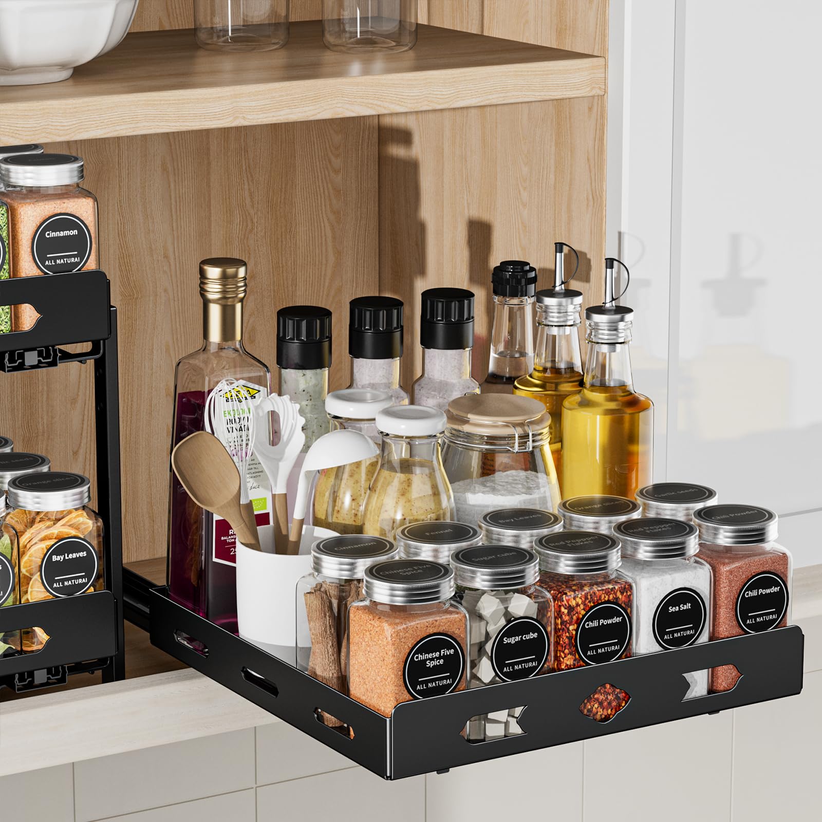 Amazon.com: BOIVSHI Pull Out Spice Rack Organizer for Cabinet, Heavy ...