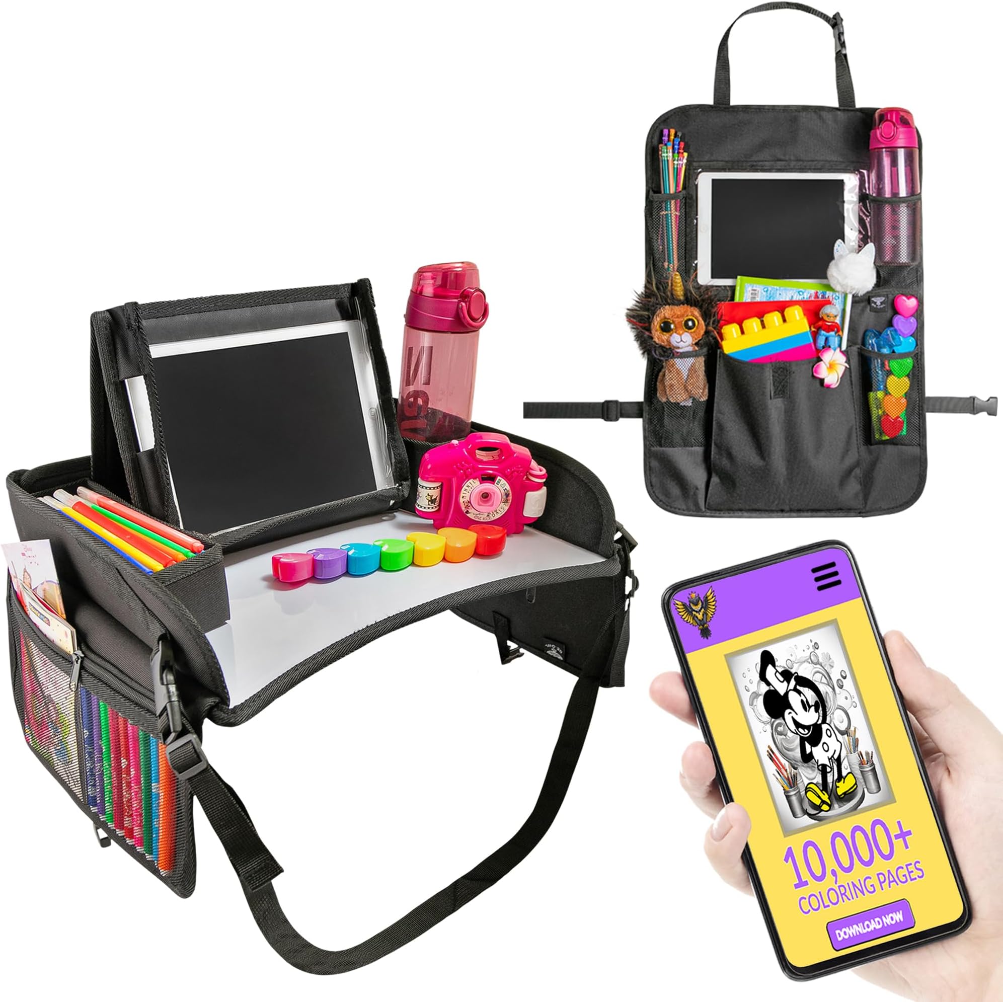 Amazon.com: Sanwuta 4 Pack Travel Tray Unicorn Mermaid Car Seat Tray ...