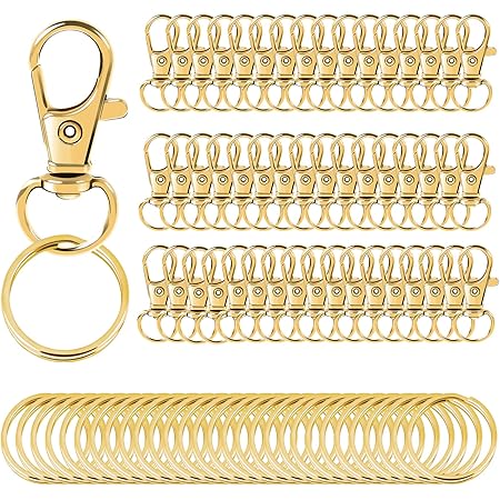 Amazon.com: YHYZ Keychain Key Chain Rings Clips Swivel Bulk (Gold ...