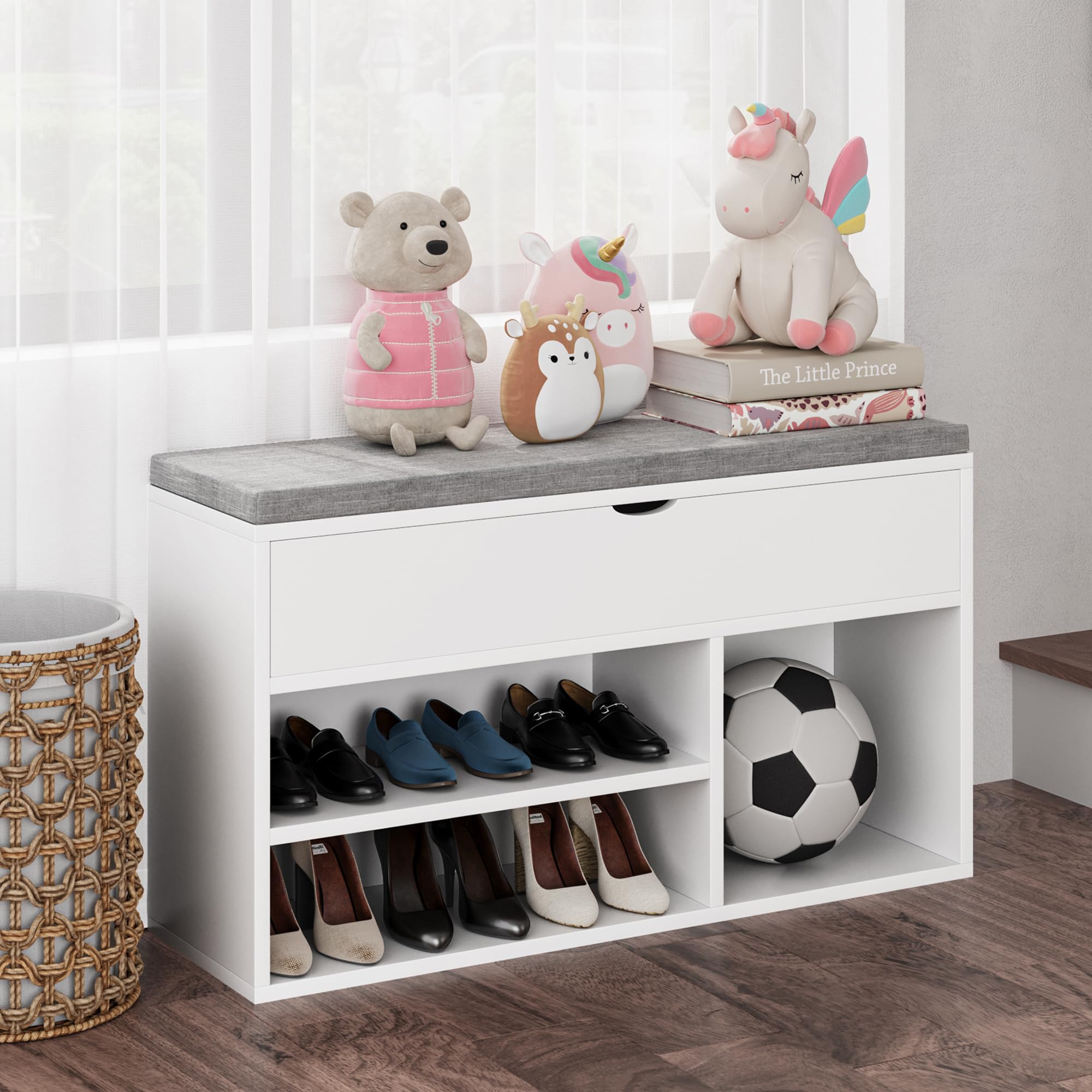 Amazon.com: Assile Shoe Storage Bench, Shoe Rack Benches with Cushioned ...