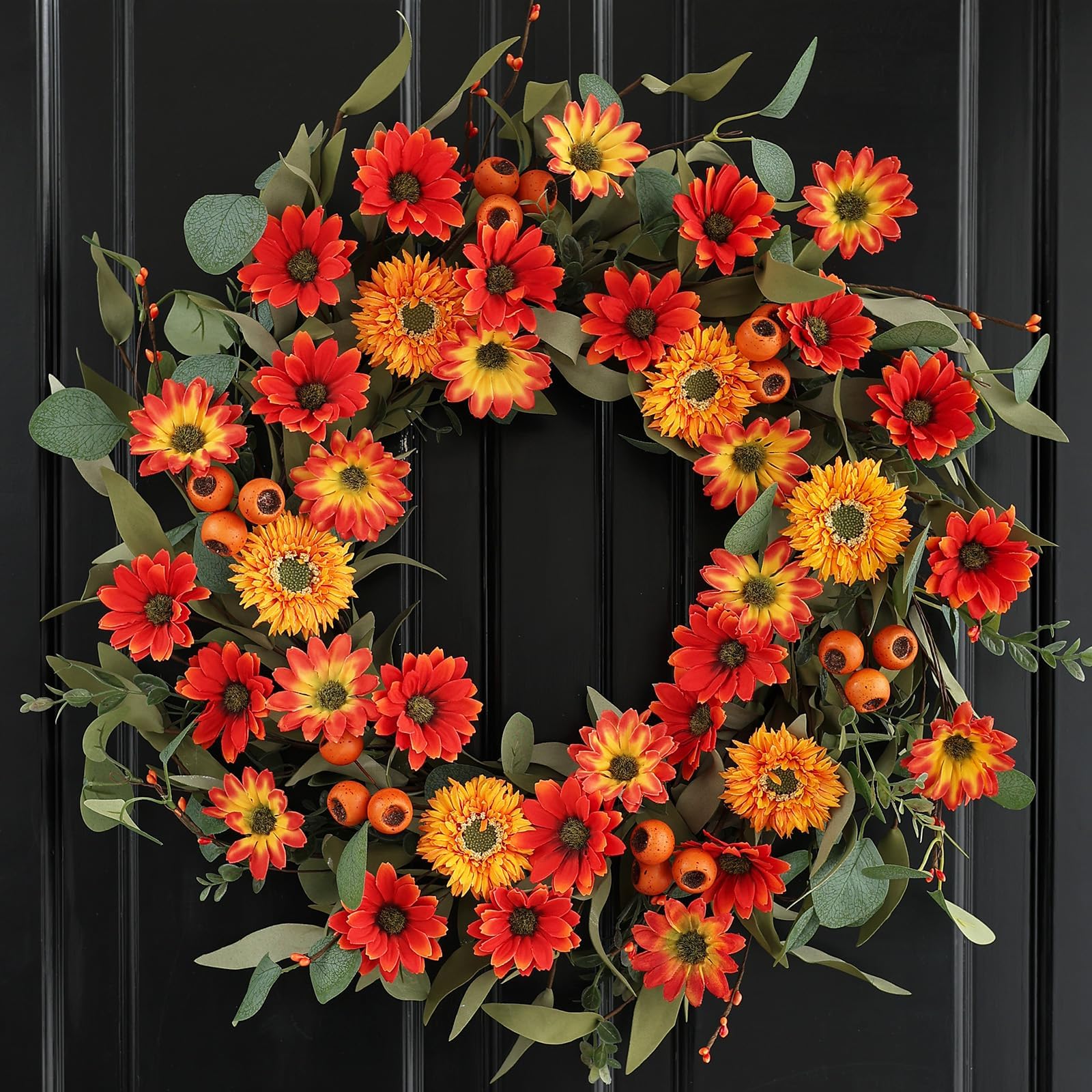 Amazon.com: Hometrance Fall Wreath for Front Door, 20-22 Inch Autumn ...
