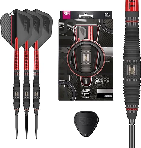 Target Darts Scope Steel Tip Swiss Point Darts, 90% Tungsten Dart Set ...
