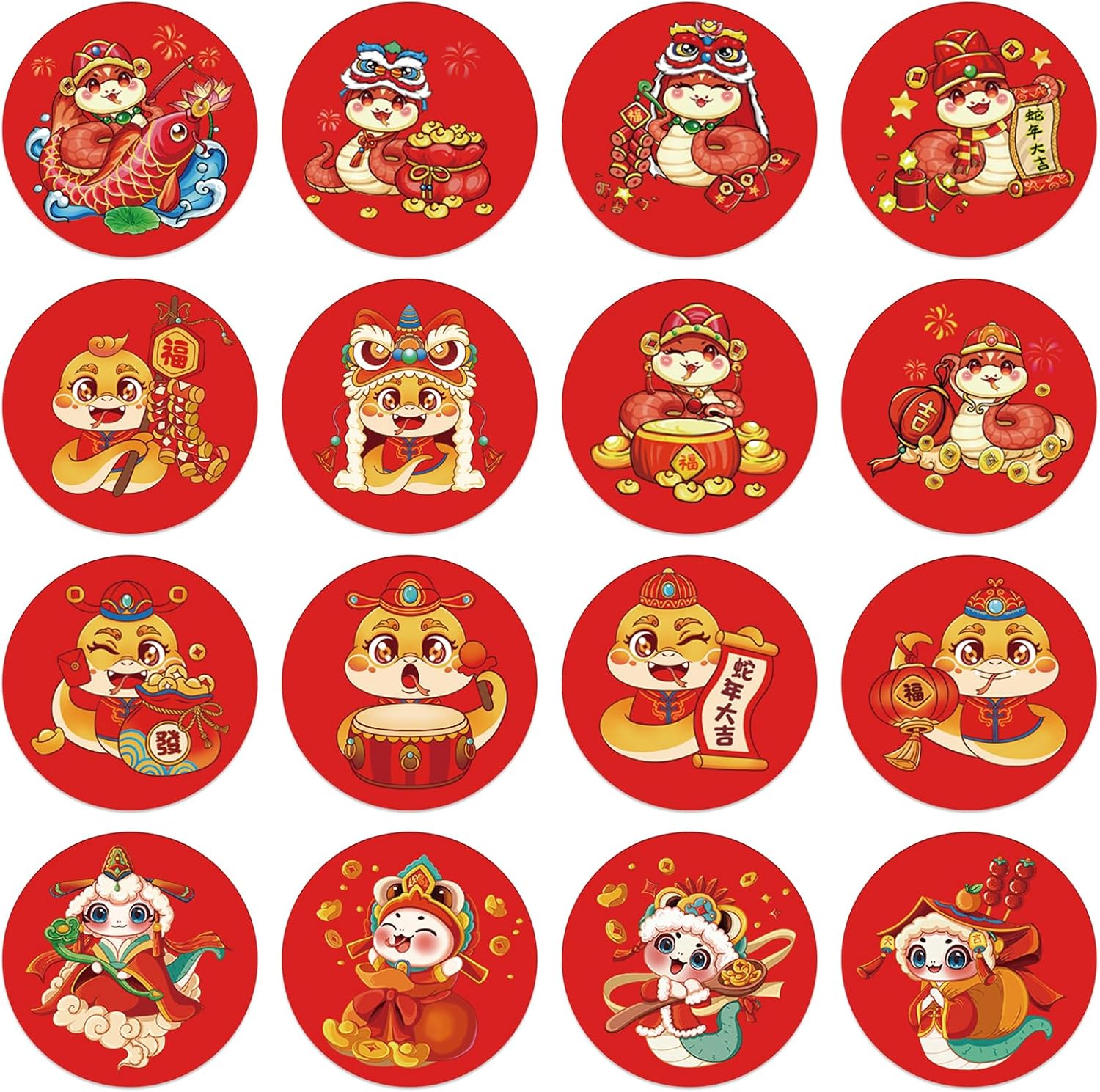 Amazon.com: Fsaoor 160pcs Happy Chinese New Year Stickers 2025 - Year ...